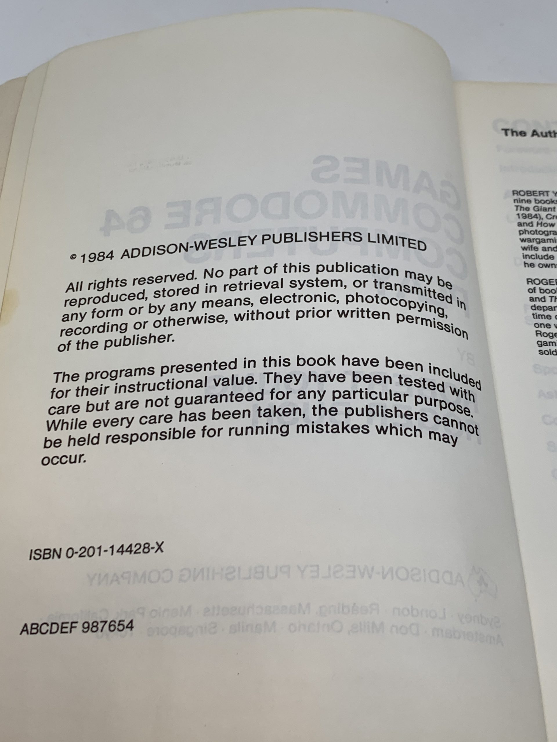 Games Commodore 64 Computers Play Book (Robert Young and Roger Bush ...