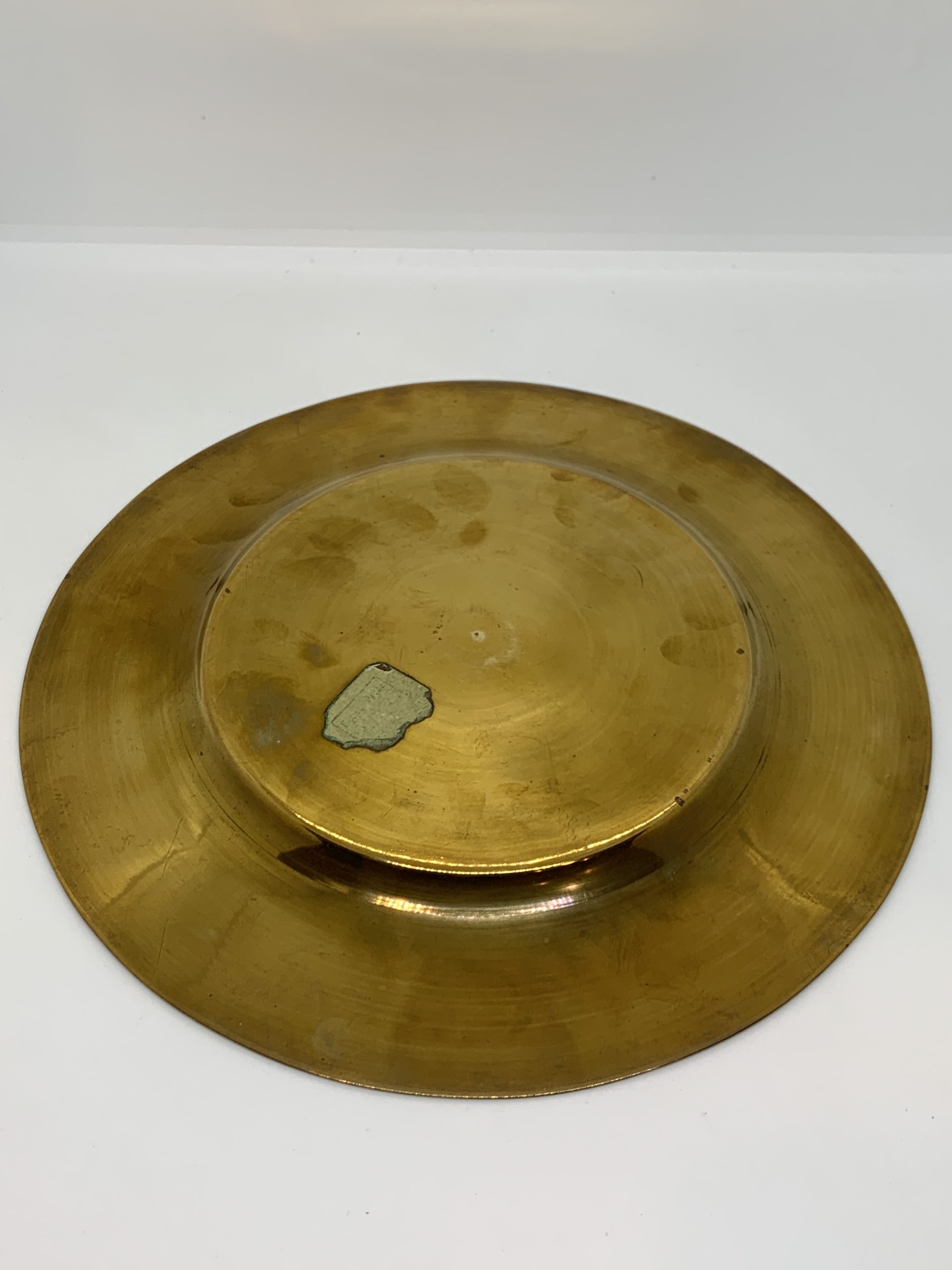 Indian Copper and Enamelled Plate 24cm - Vintage Keepsakes