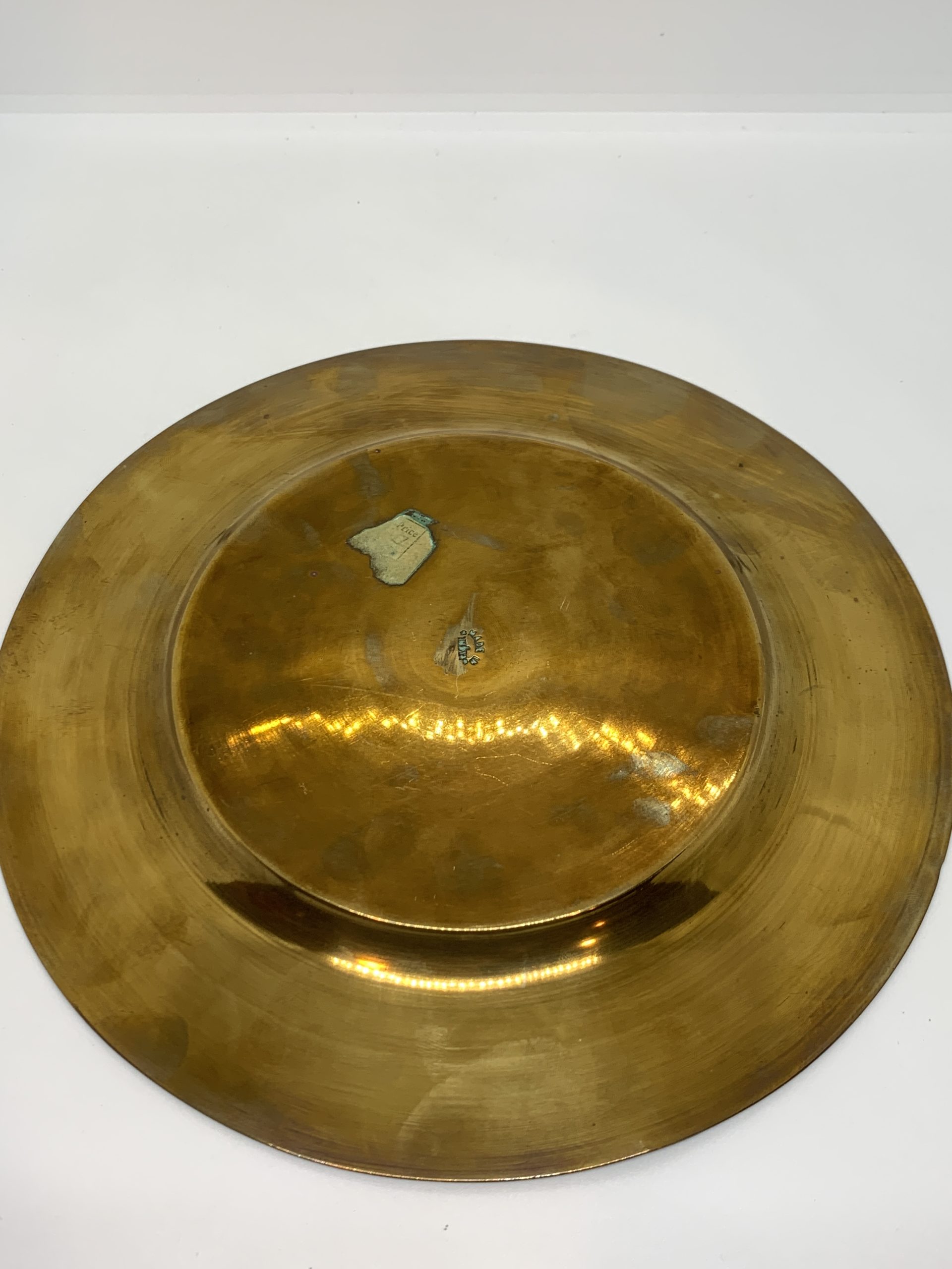 Indian Copper and Enamelled Plate 24cm (stamped Made in India) AF ...