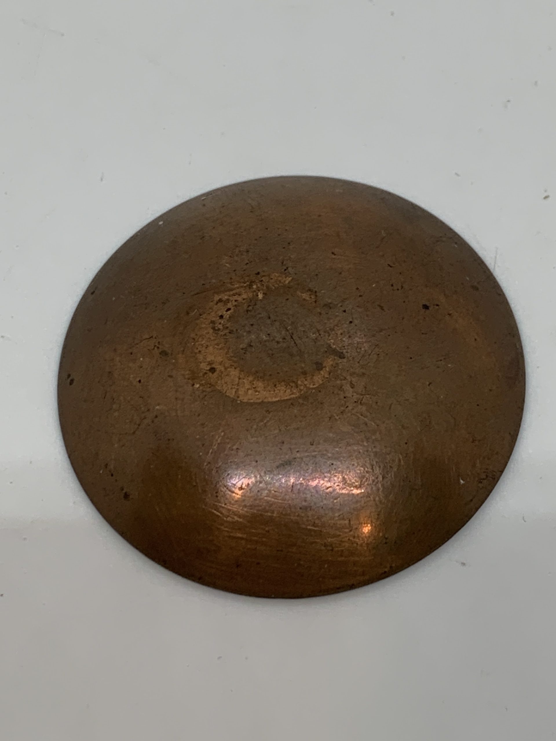 Small Enamelled Copper Round Dish 5cm - Vintage Keepsakes