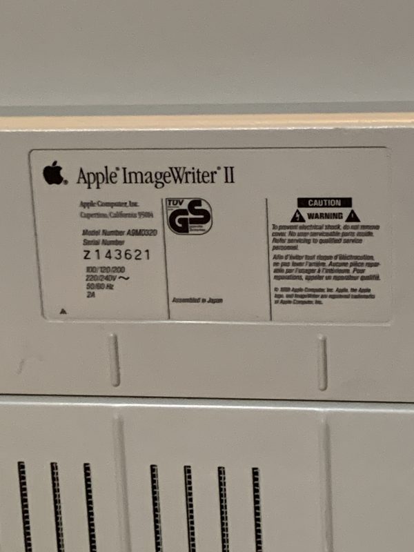 Vintage Apple ImageWriter II Dot Matrix Printer - Vintage Keepsakes