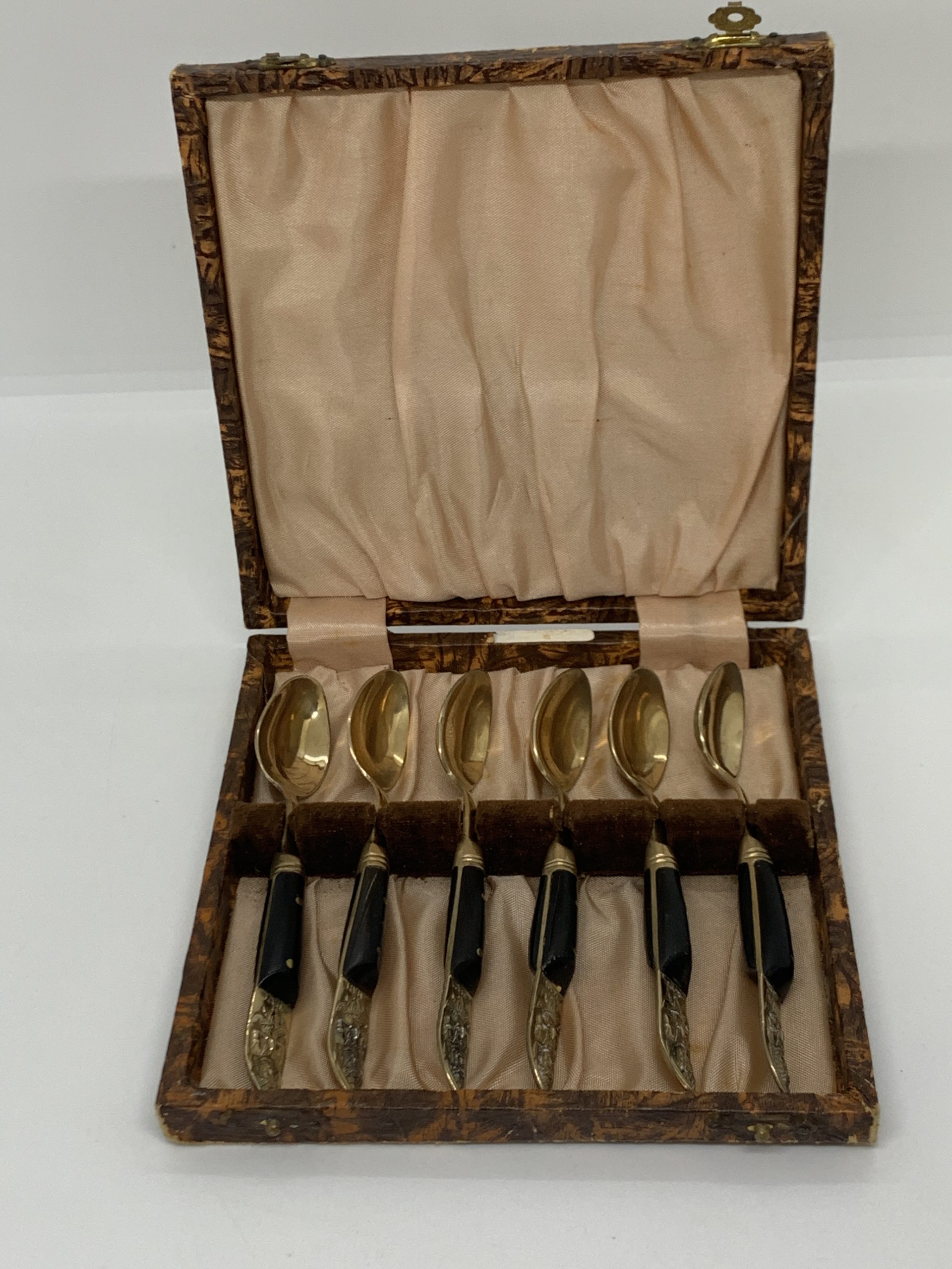 6 x Siam Coffee Spoons in Case - Vintage Keepsakes