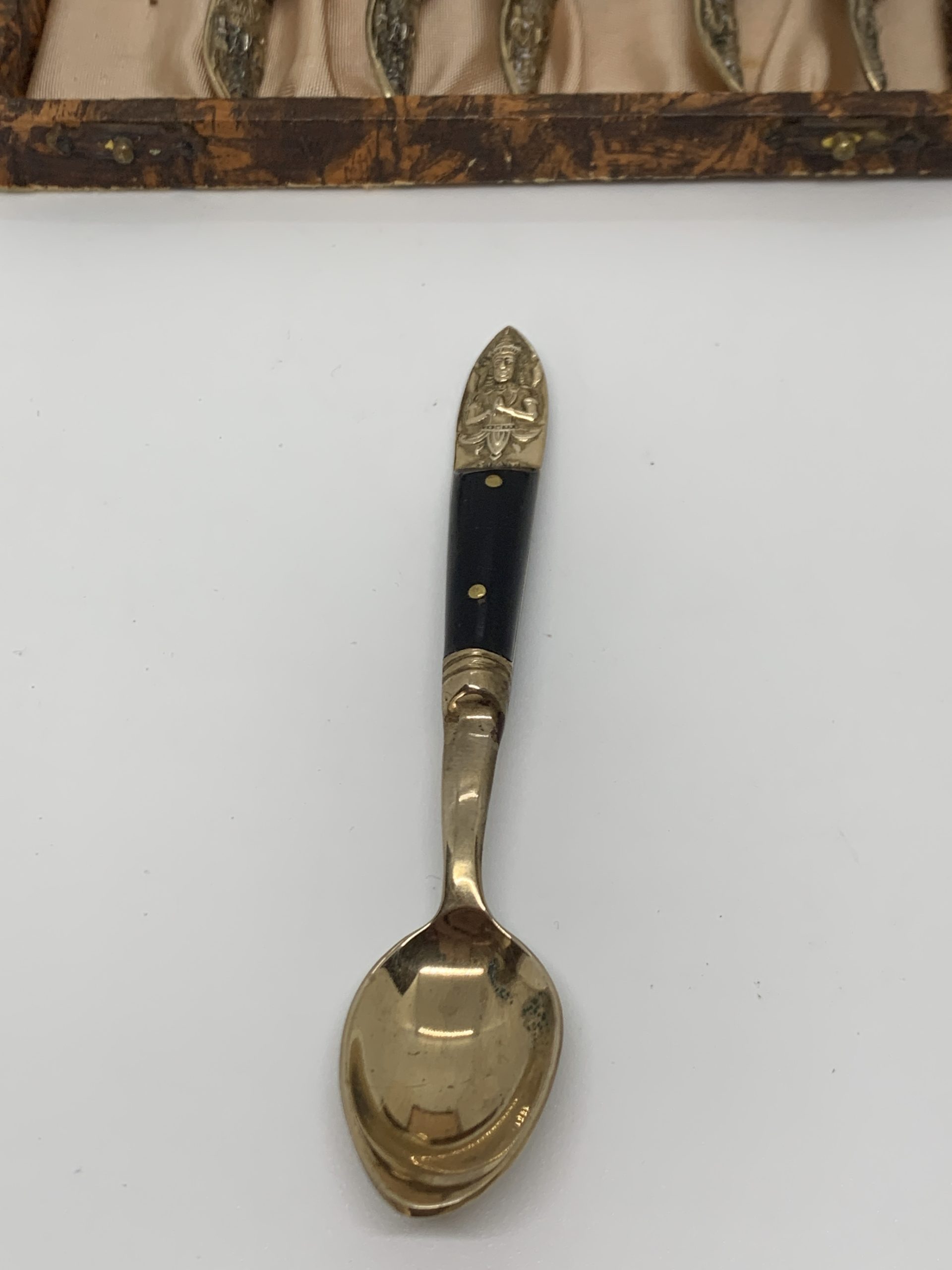 6 x Siam Coffee Spoons in Case - Vintage Keepsakes