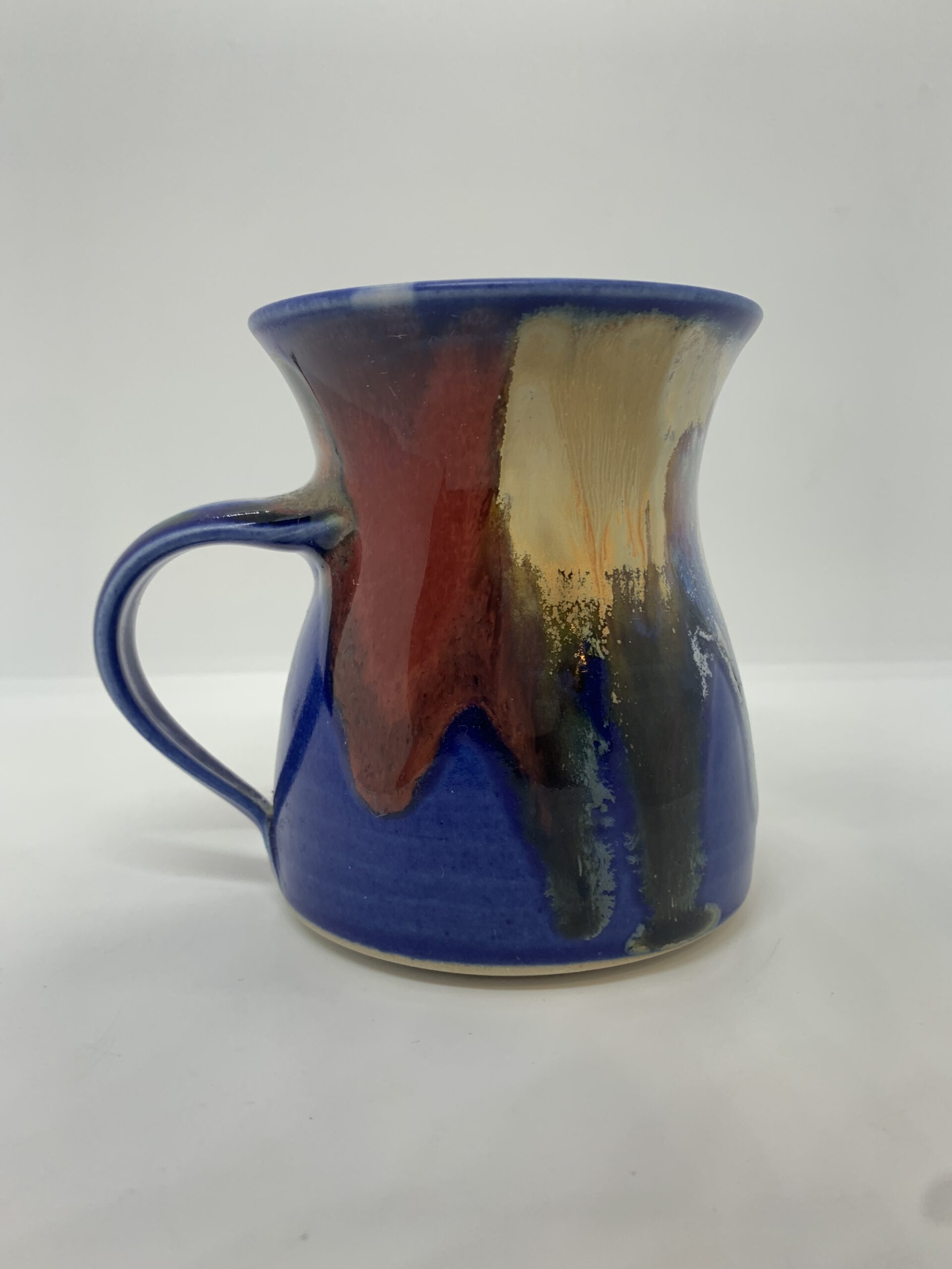 Reid Pottery Blue Drip Glaze Mug 10cm - Vintage Keepsakes