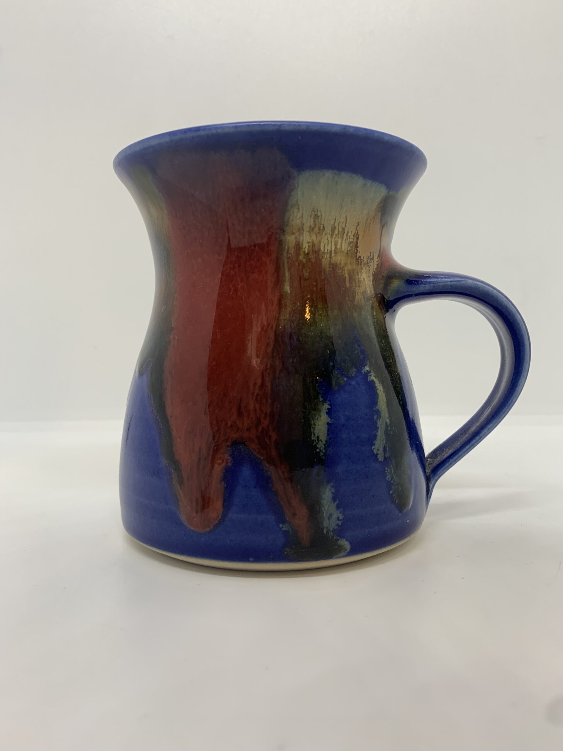 Reid Pottery Blue Drip Glaze Mug 10cm - Vintage Keepsakes