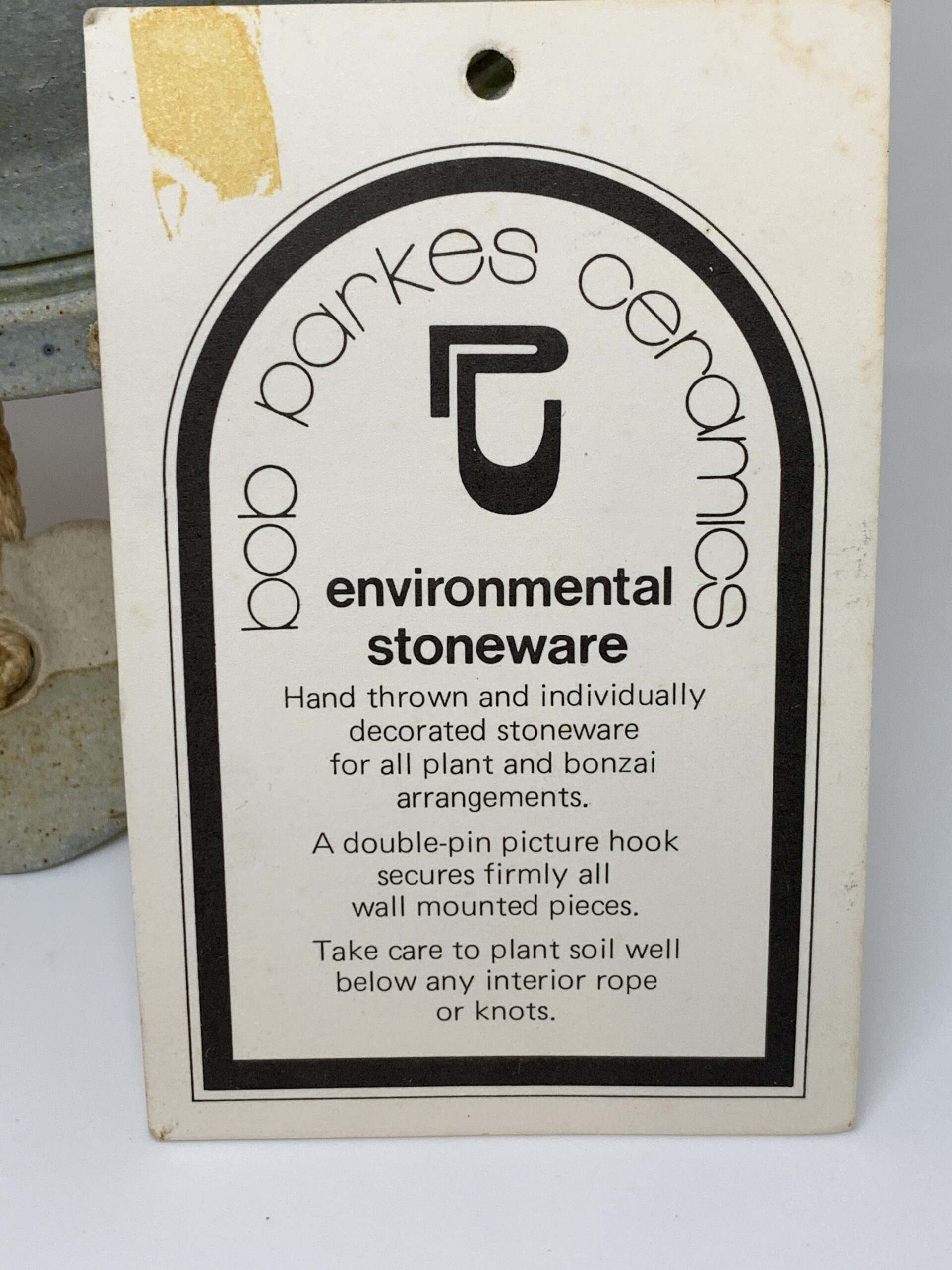 Bob Parkes Ceramics Stoneware Wall Pocket Vase 27cm - Vintage Keepsakes