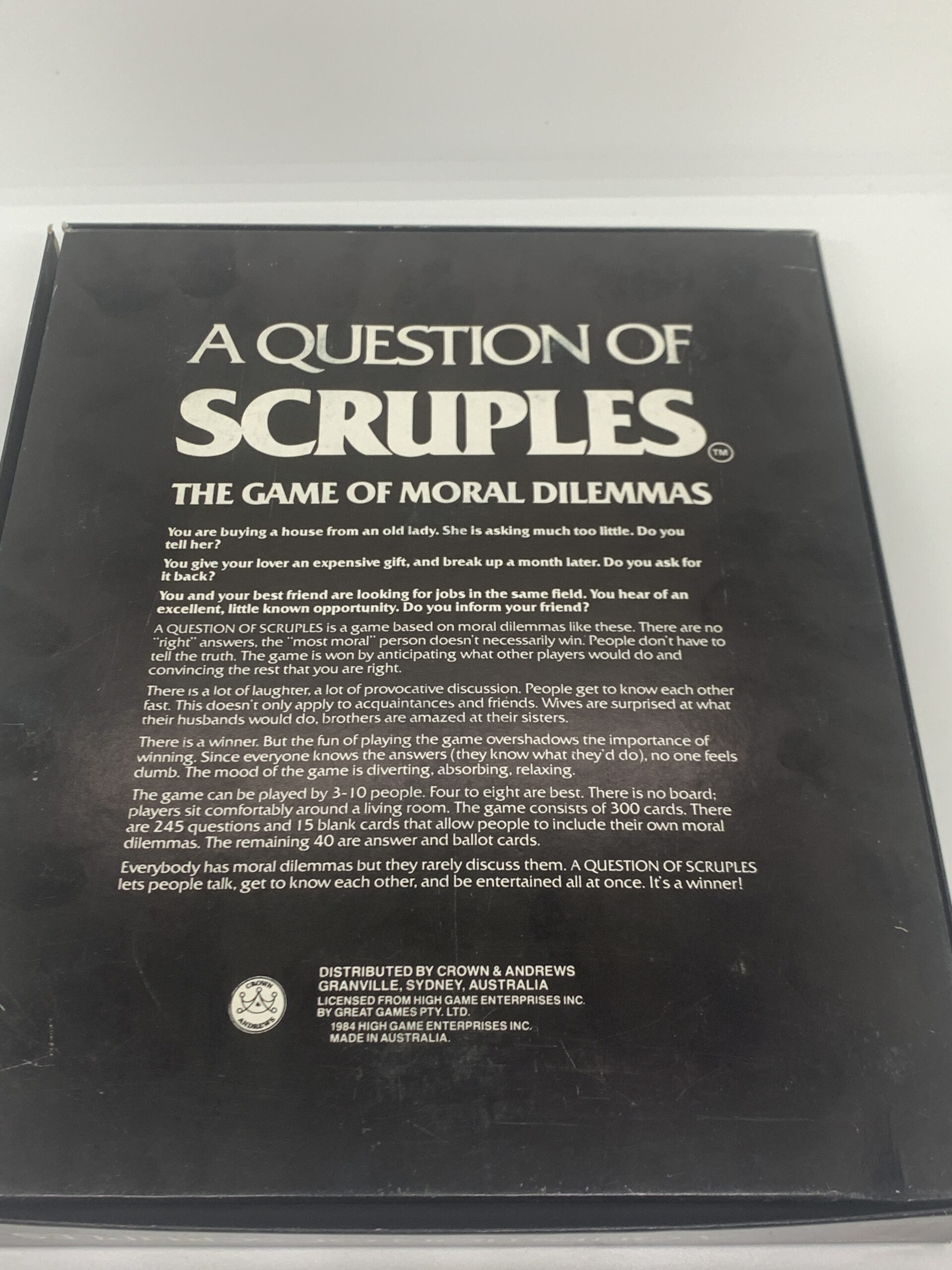 A Question of Scruples Board Game - Vintage Keepsakes