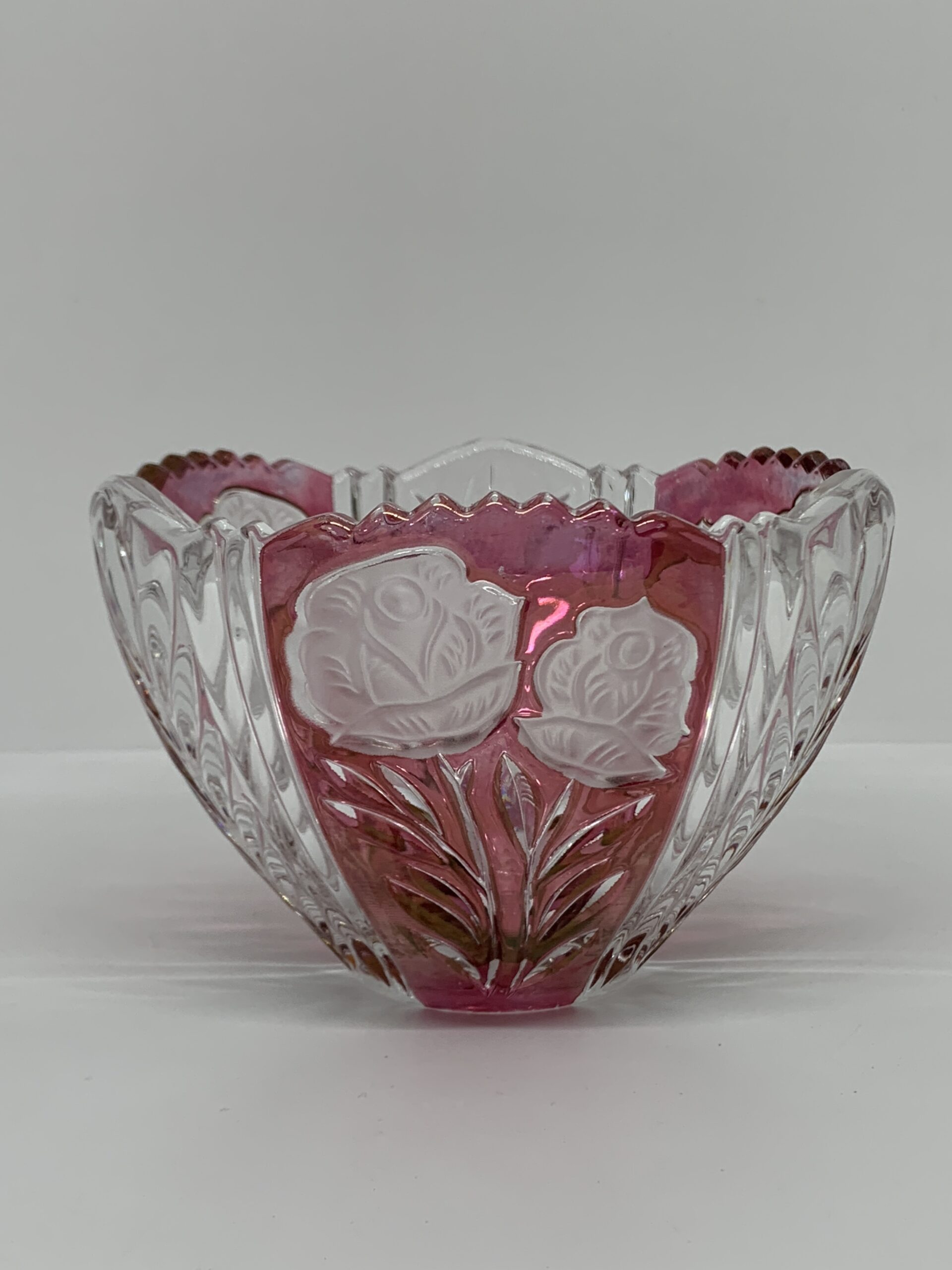 Anna Hutte Rosaline Glass Crystal Bowl 12cm tall - Vintage Keepsakes