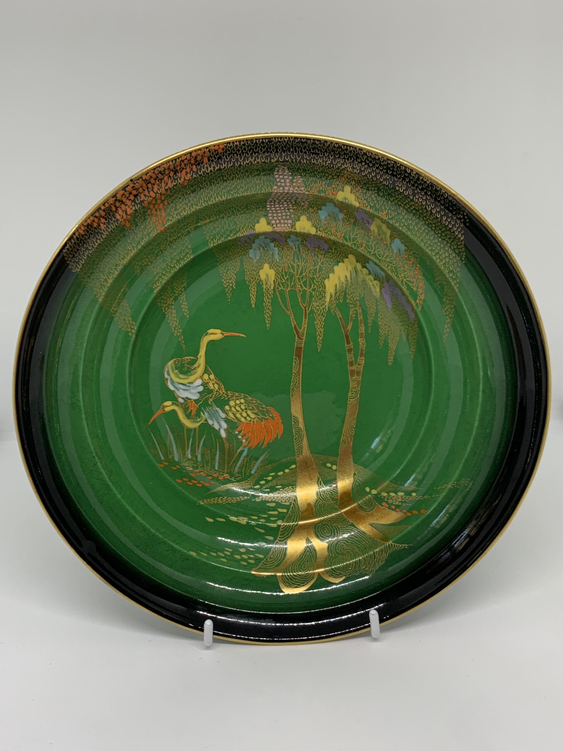 Carlton Ware Vert Royale Bowl - Ibis Design 22cm - Vintage Keepsakes