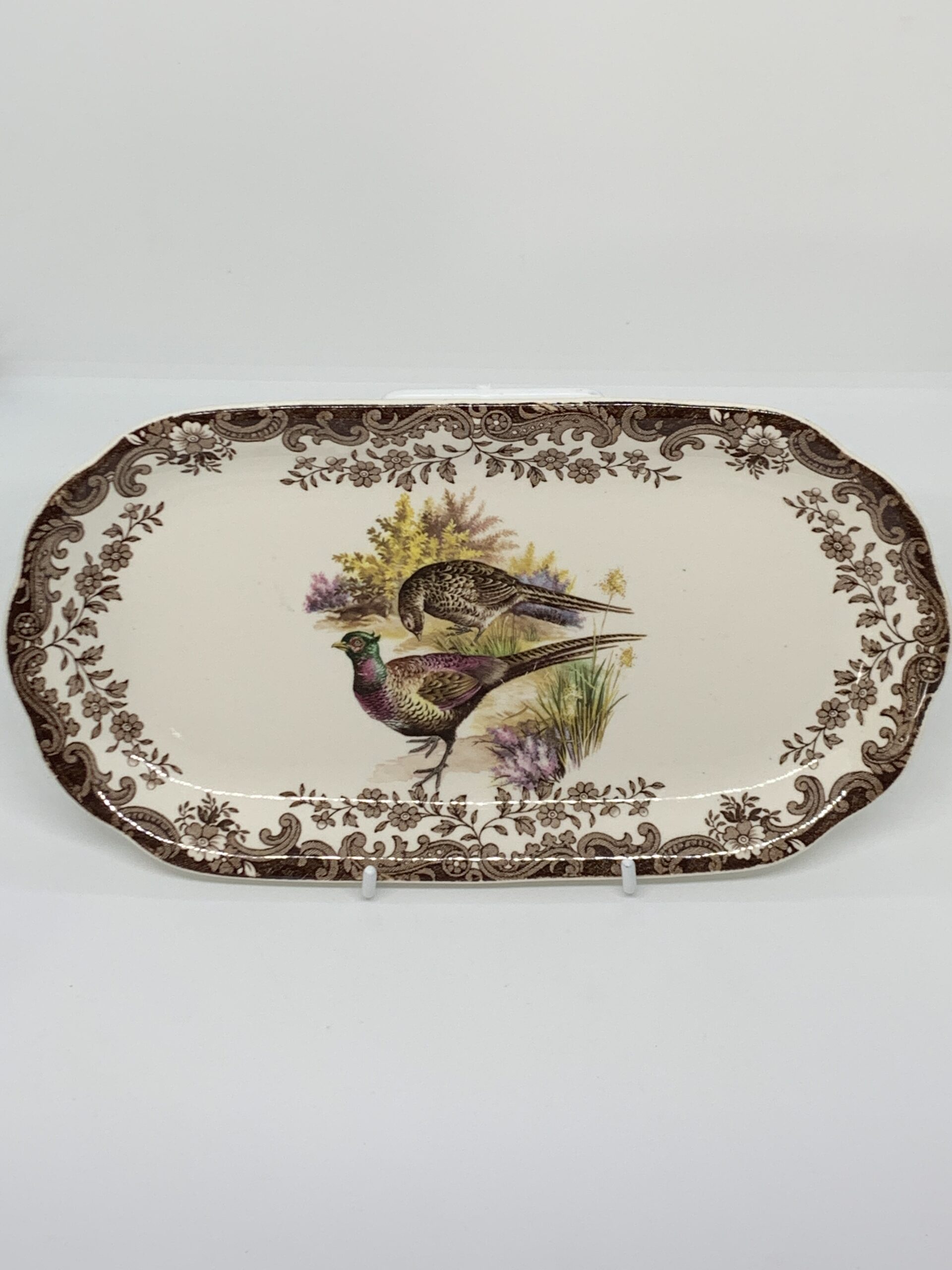 Royal Worcester Palissy Game Pattern China Tray 27x15cm - Vintage Keepsakes