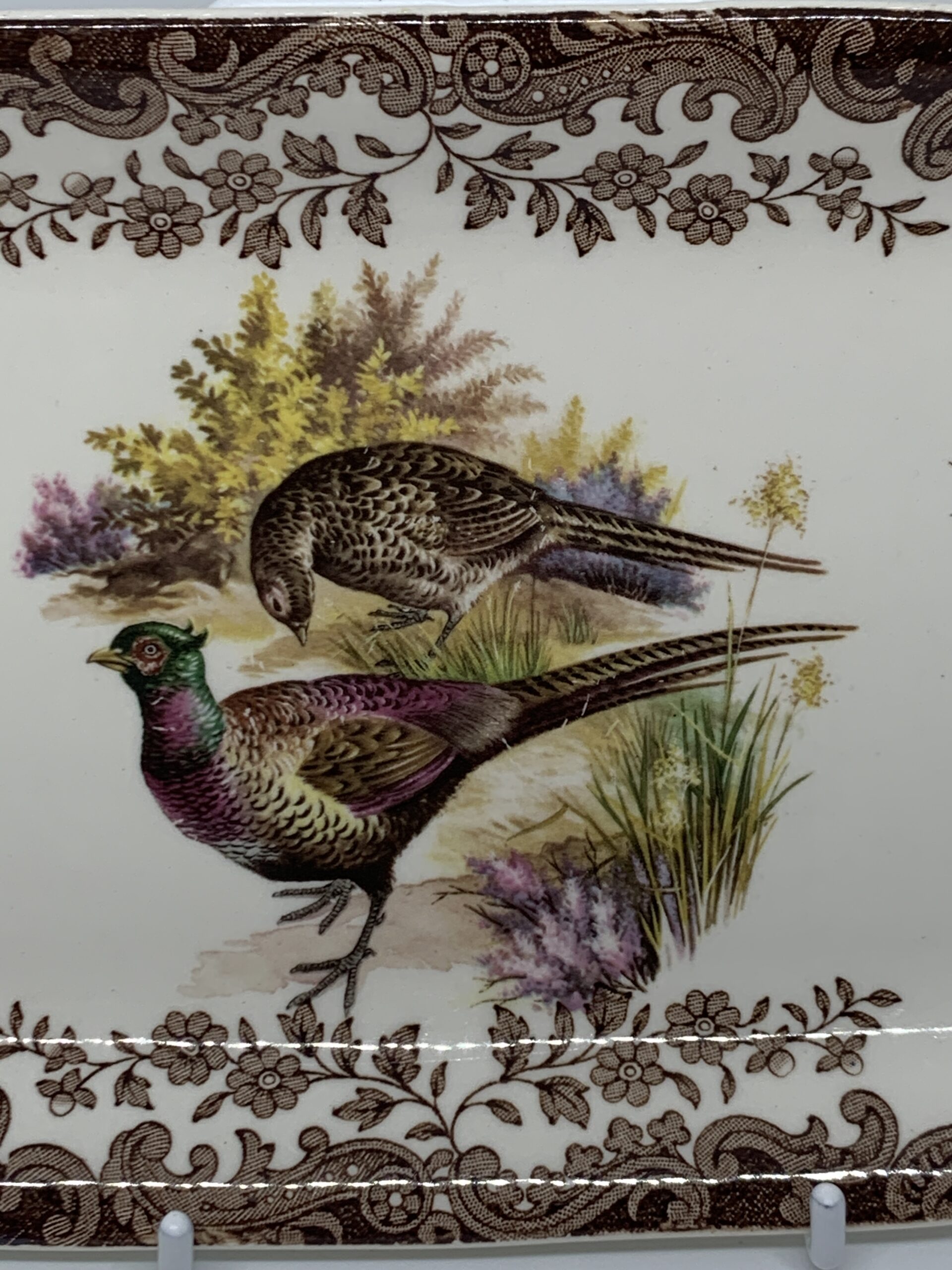 Royal Worcester Palissy Game Pattern China Tray 27x15cm - Vintage Keepsakes