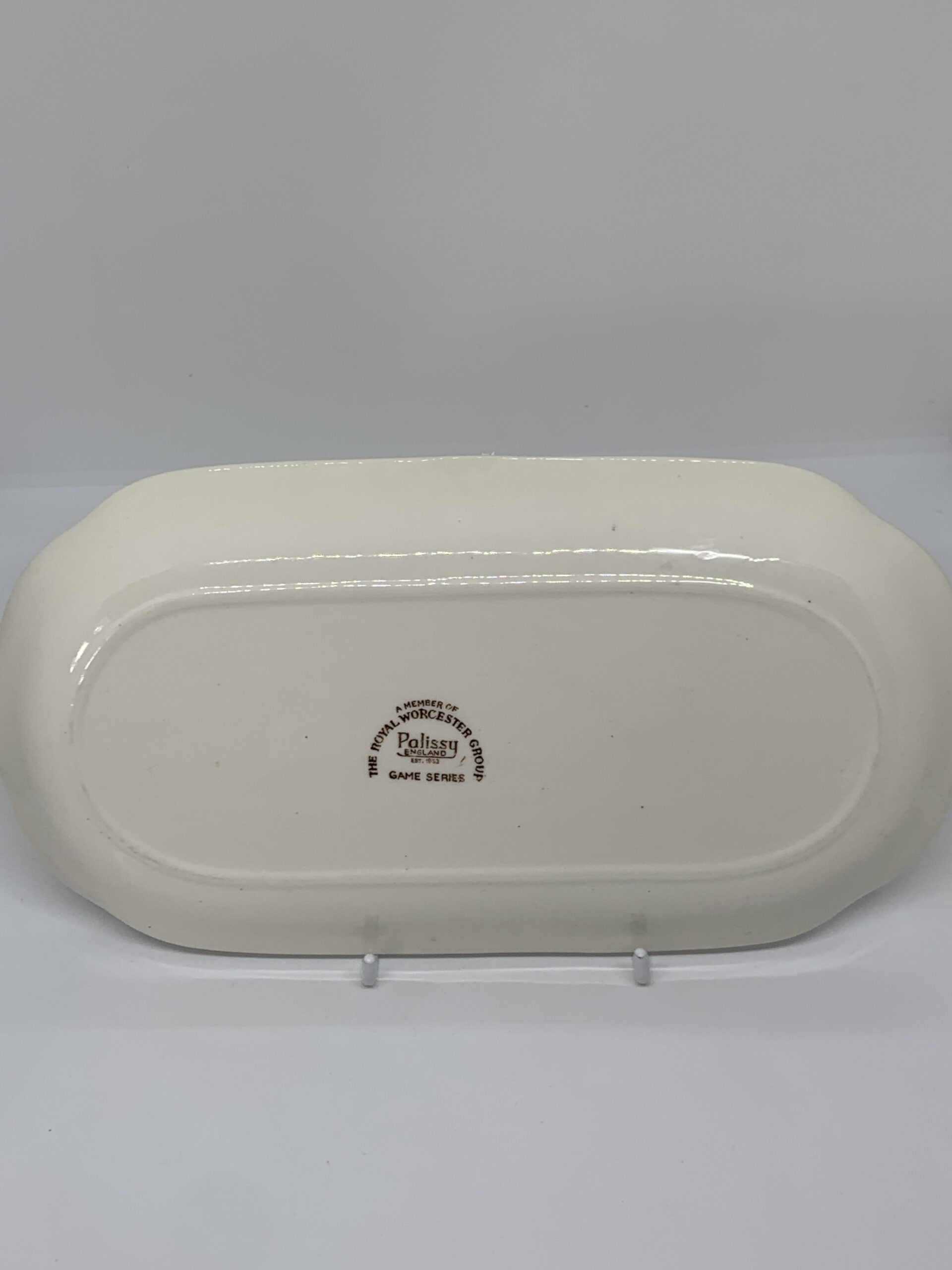 Royal Worcester Palissy Game Pattern China Tray 27x15cm - Vintage Keepsakes