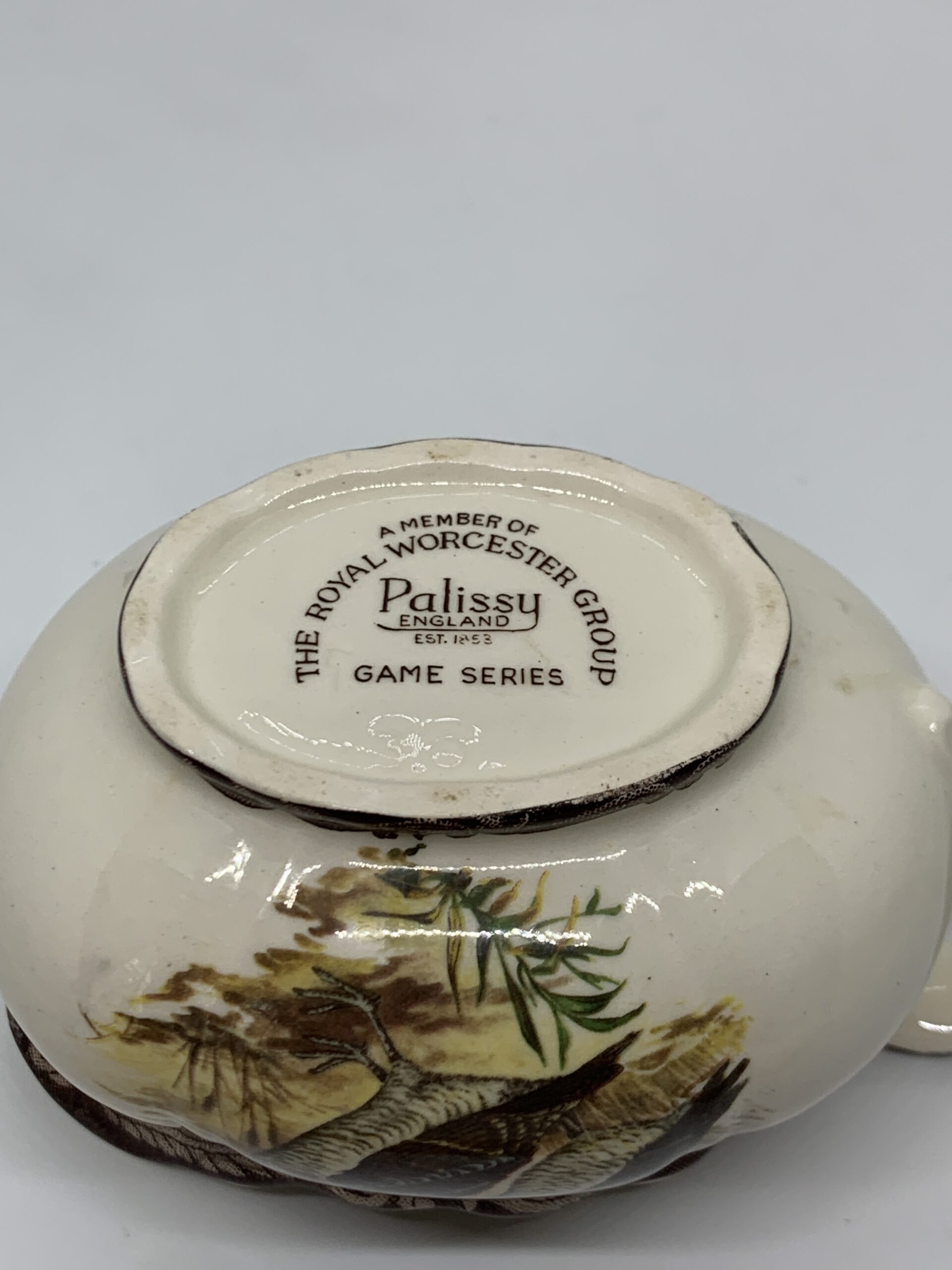 Royal Worcester Palissy Game Pattern China Cream Jug - Vintage Keepsakes