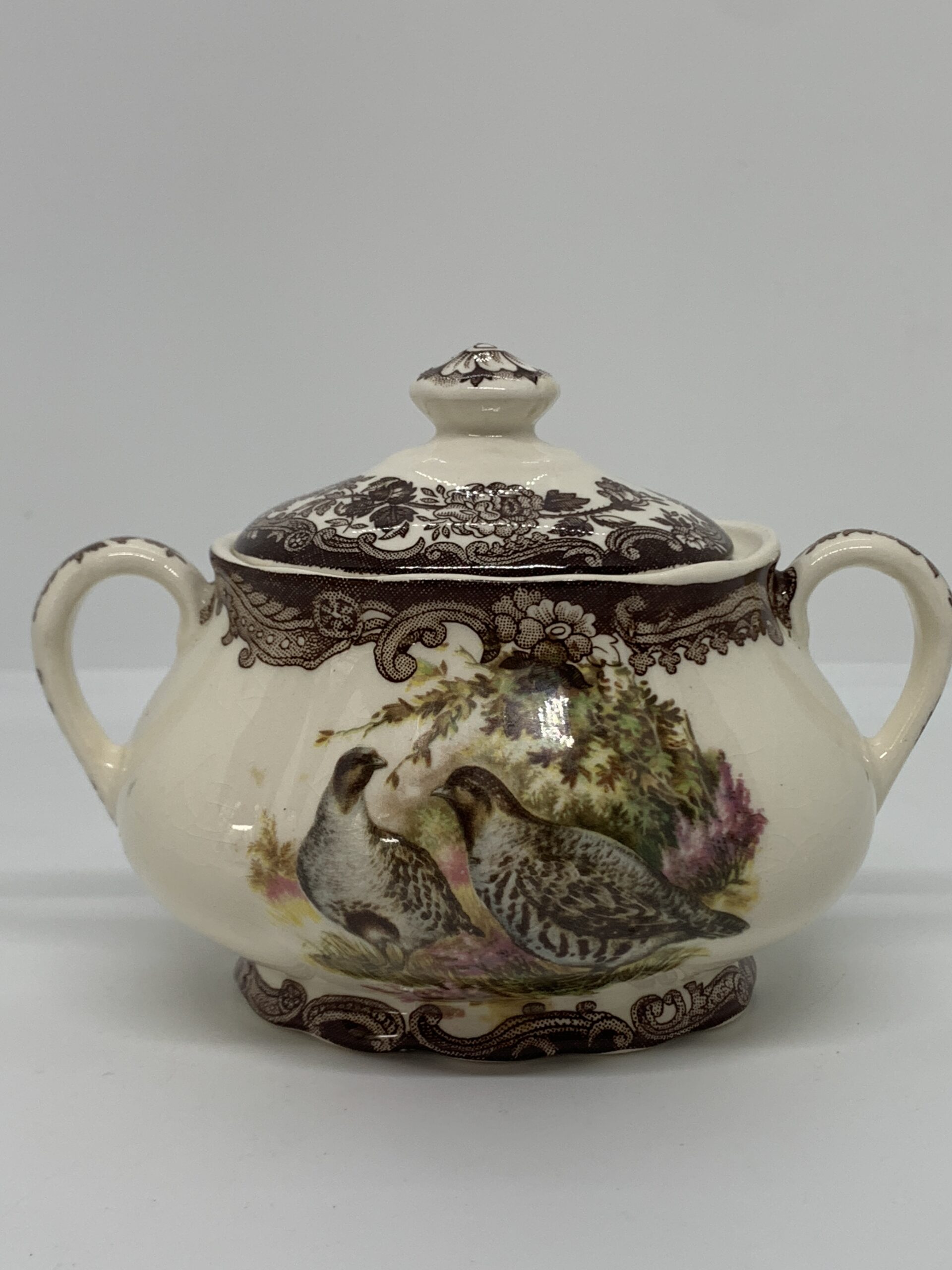 Royal Worcester Palissy Game Pattern China Covered Sugar with Two ...