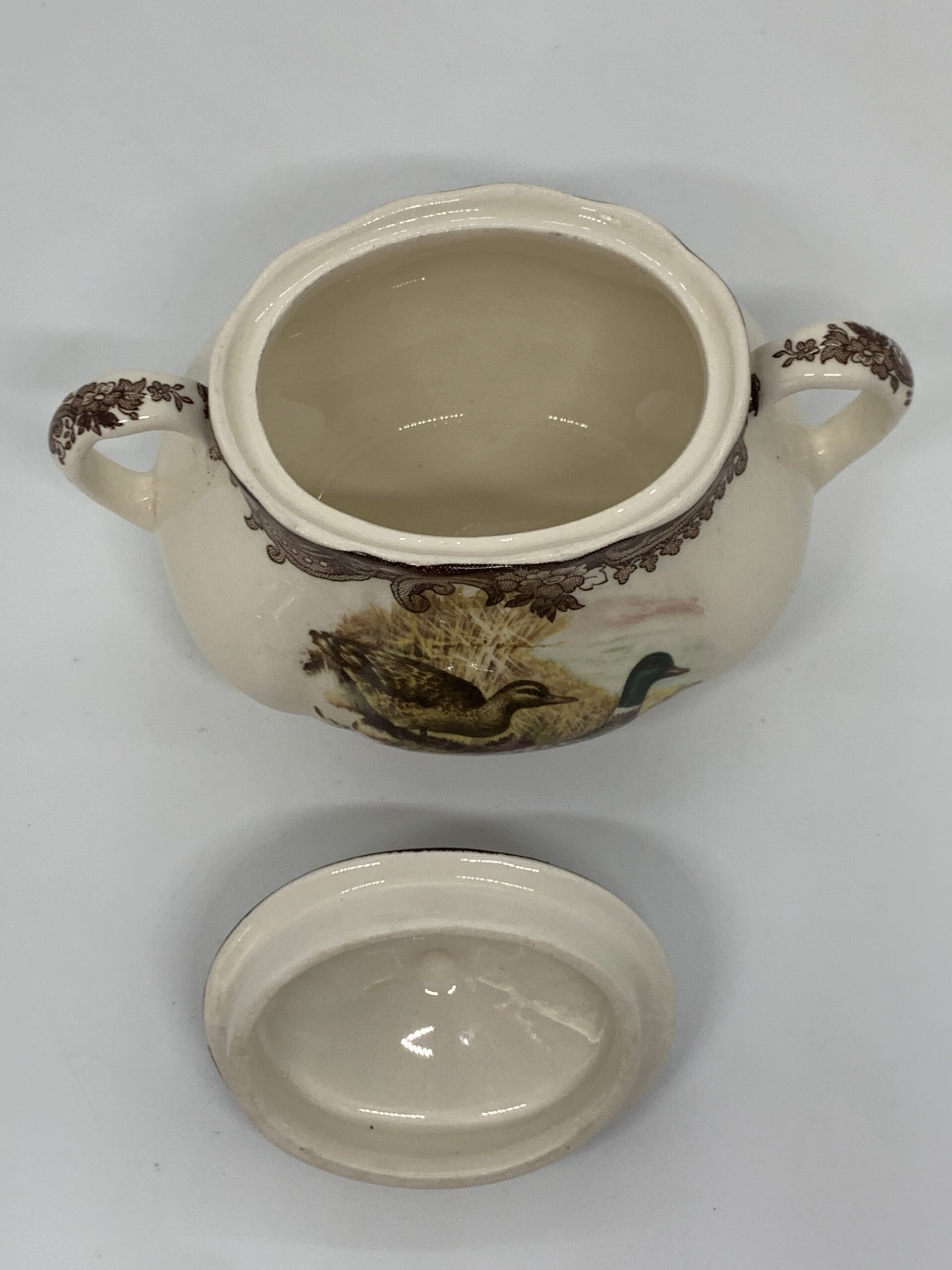 Royal Worcester Palissy Game Pattern China Covered Sugar with Two ...