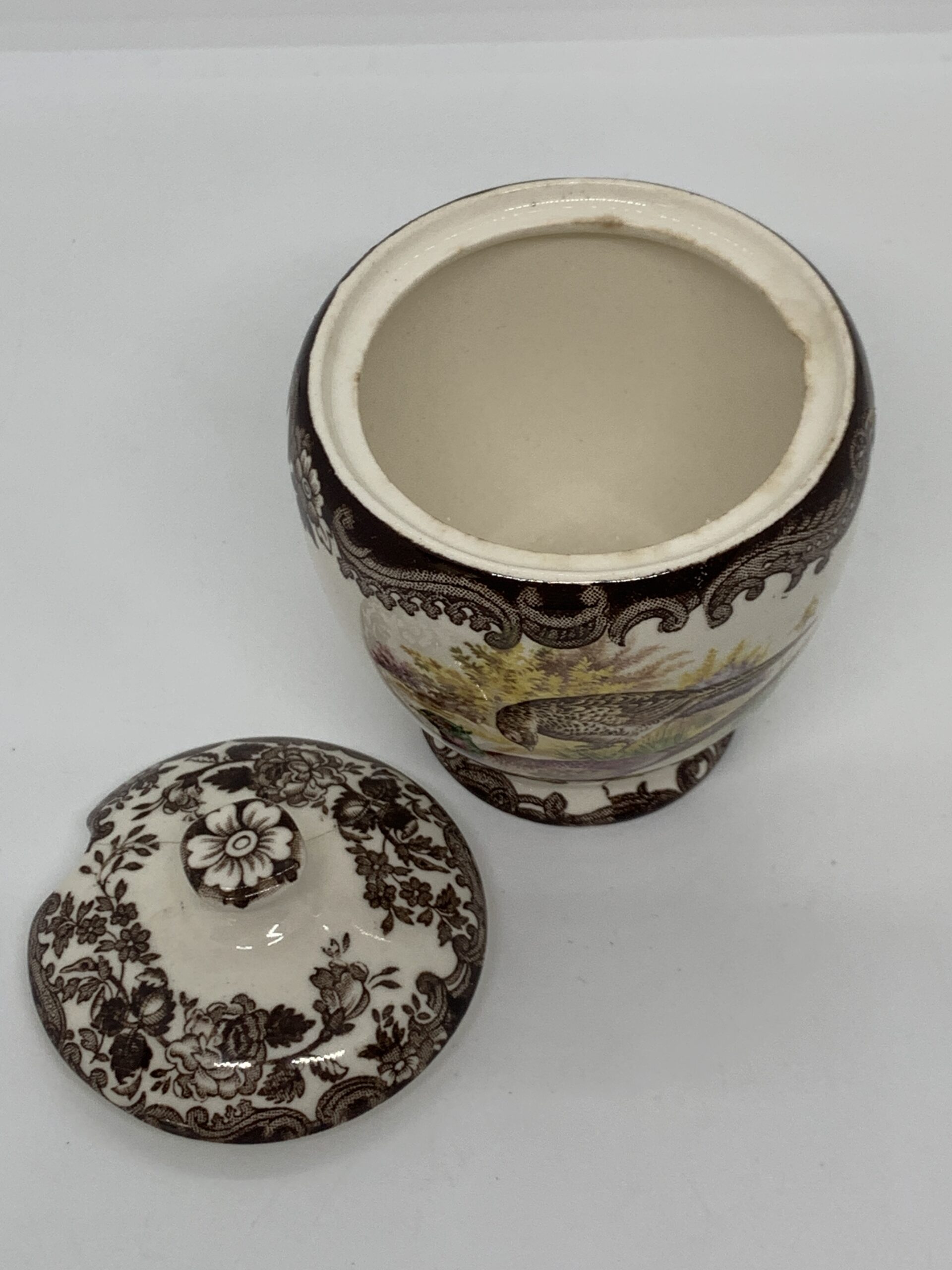 Royal Worcester Palissy Game Pattern China Preserve Pot (AF Repaired ...