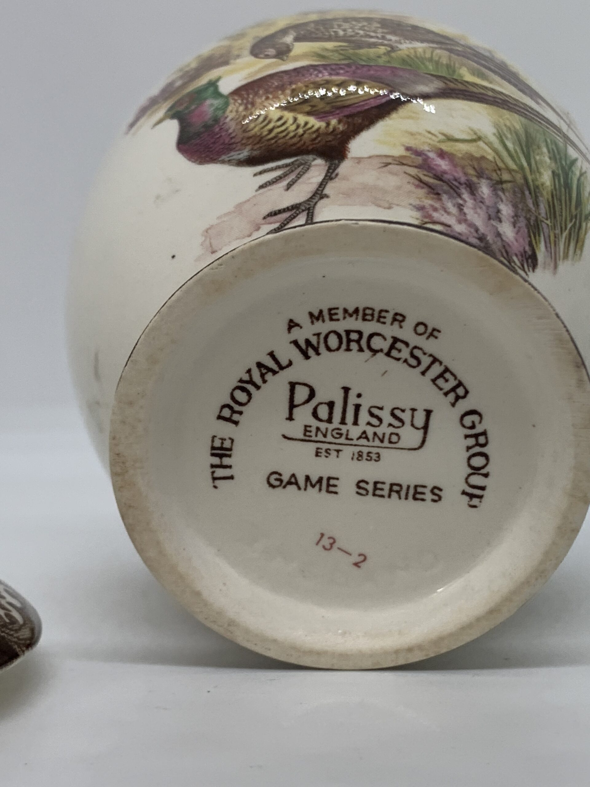 Royal Worcester Palissy Game Pattern China Preserve Pot (AF Repaired ...