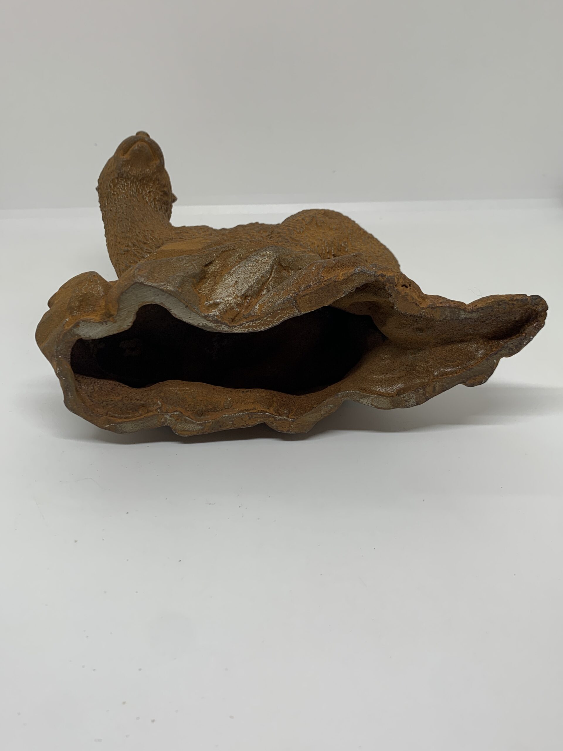 Rusty Cast Iron Otter on Rock 16cm high - Vintage Keepsakes