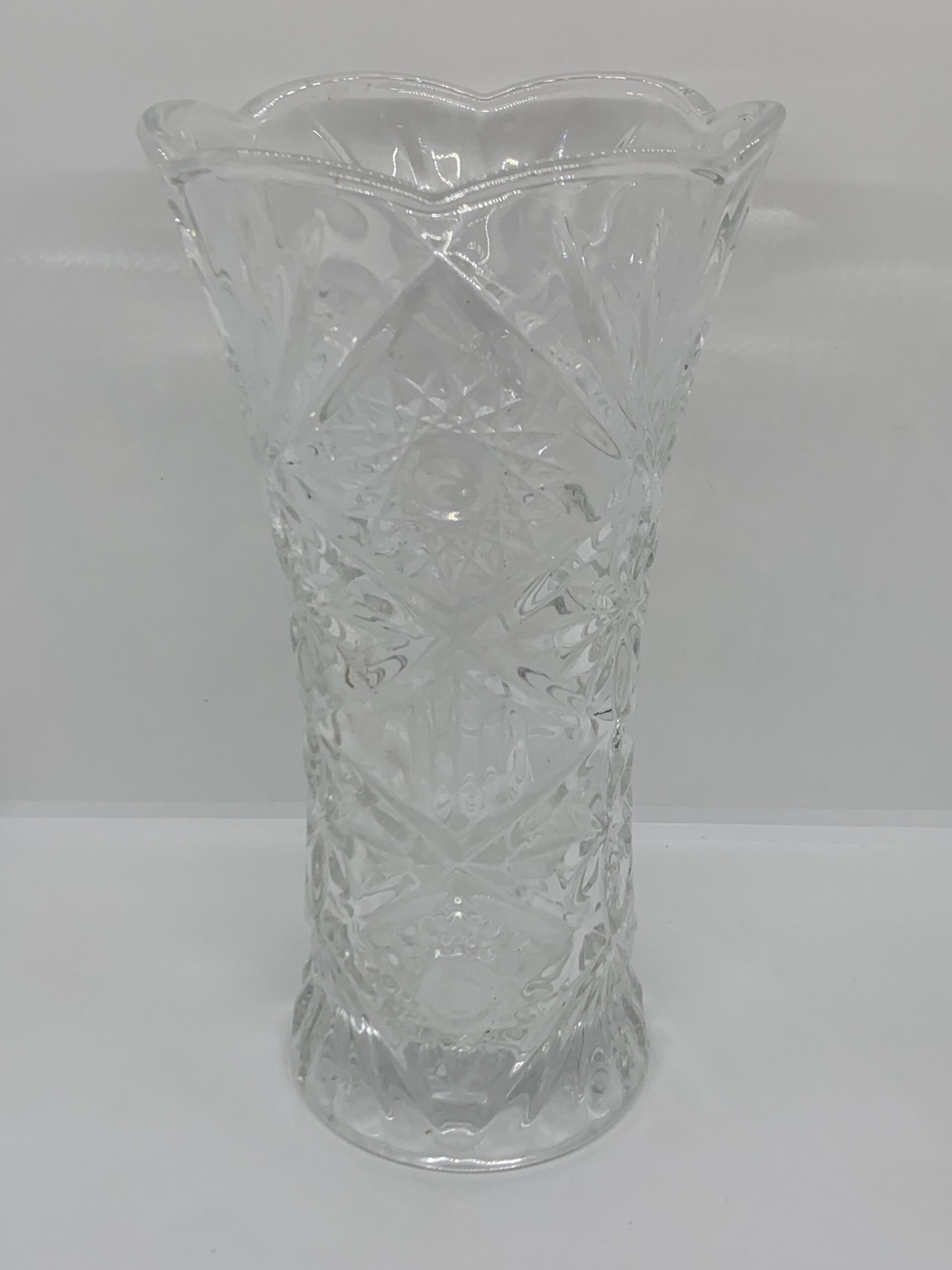 Large Flared Rim Glass Vase 27cm - Vintage Keepsakes