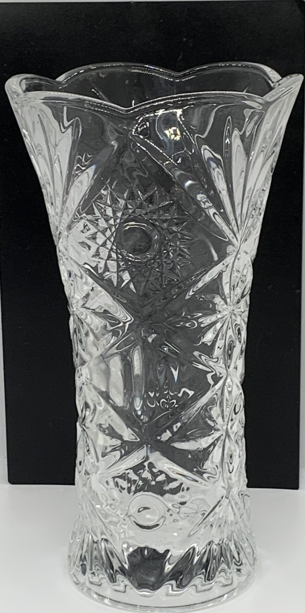 Large Flared Rim Glass Vase 27cm - Vintage Keepsakes