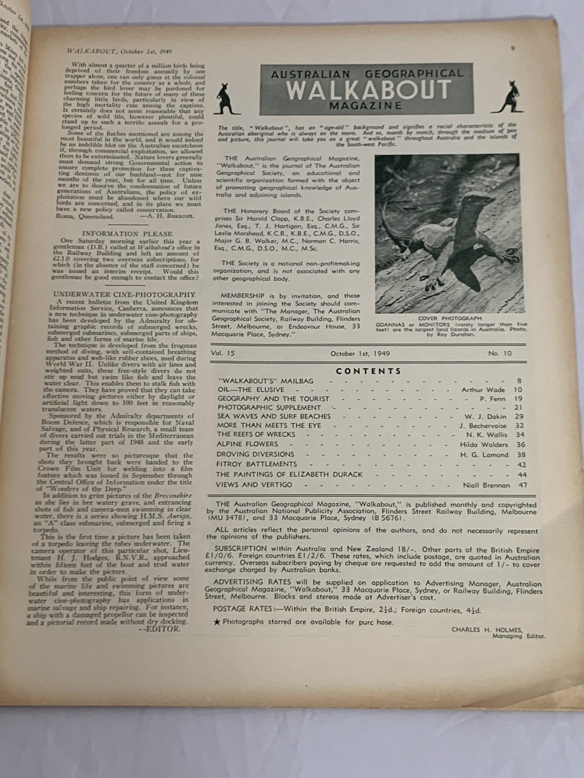 Australian Geographical Walkabout Magazine October 1949 - Vintage Keepsakes