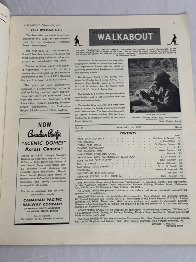 Australian Geographical Walkabout Magazine February 1955 - Vintage ...