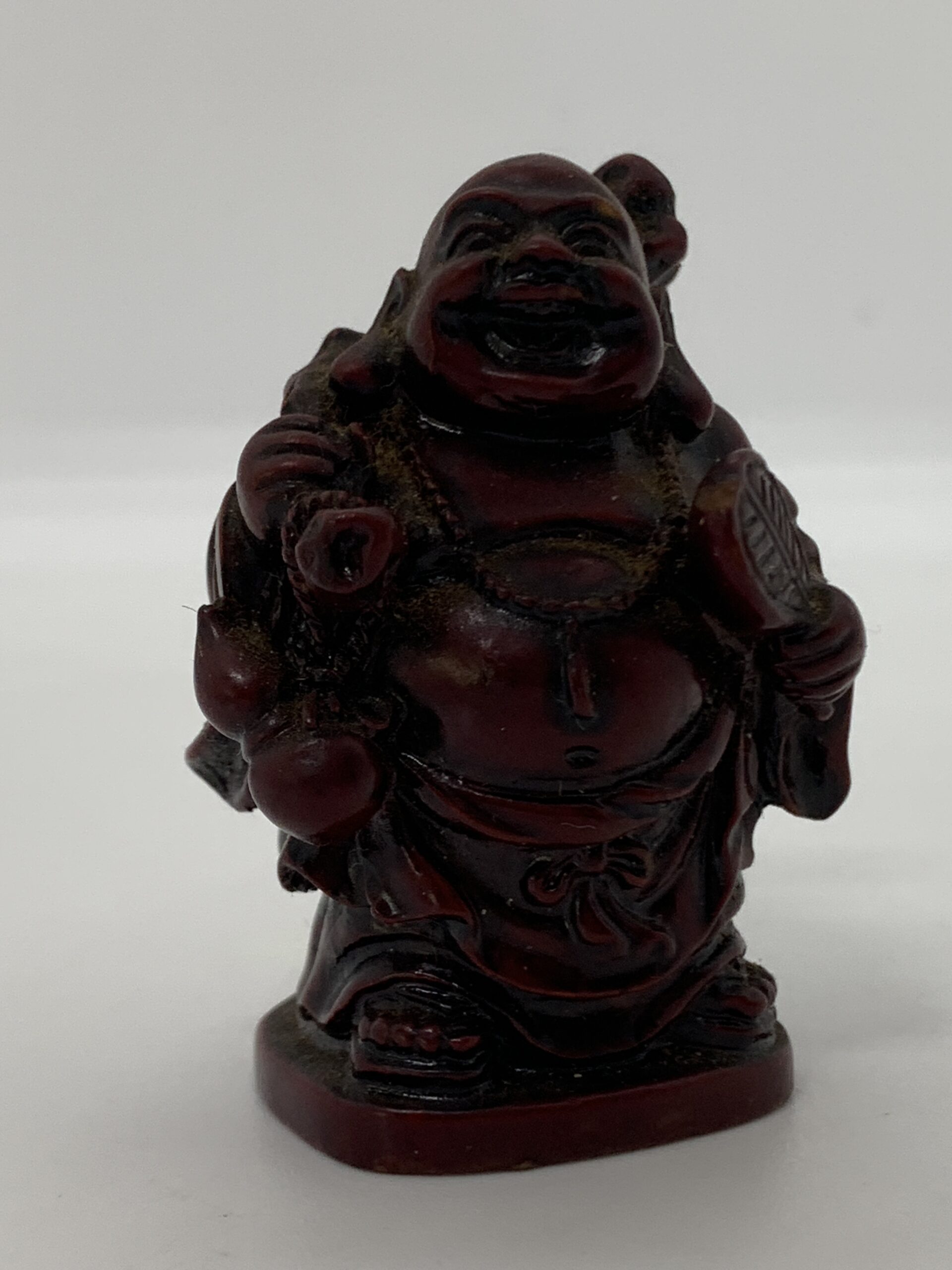 Small Laughing Prosperity Red Buddha (approx 6cm) - Vintage Keepsakes
