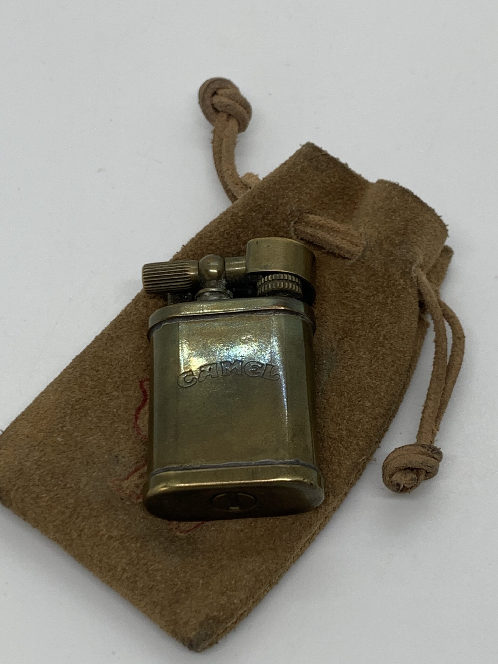 Brass Camel Cigarette Lighter in Matching Cover - Vintage Keepsakes