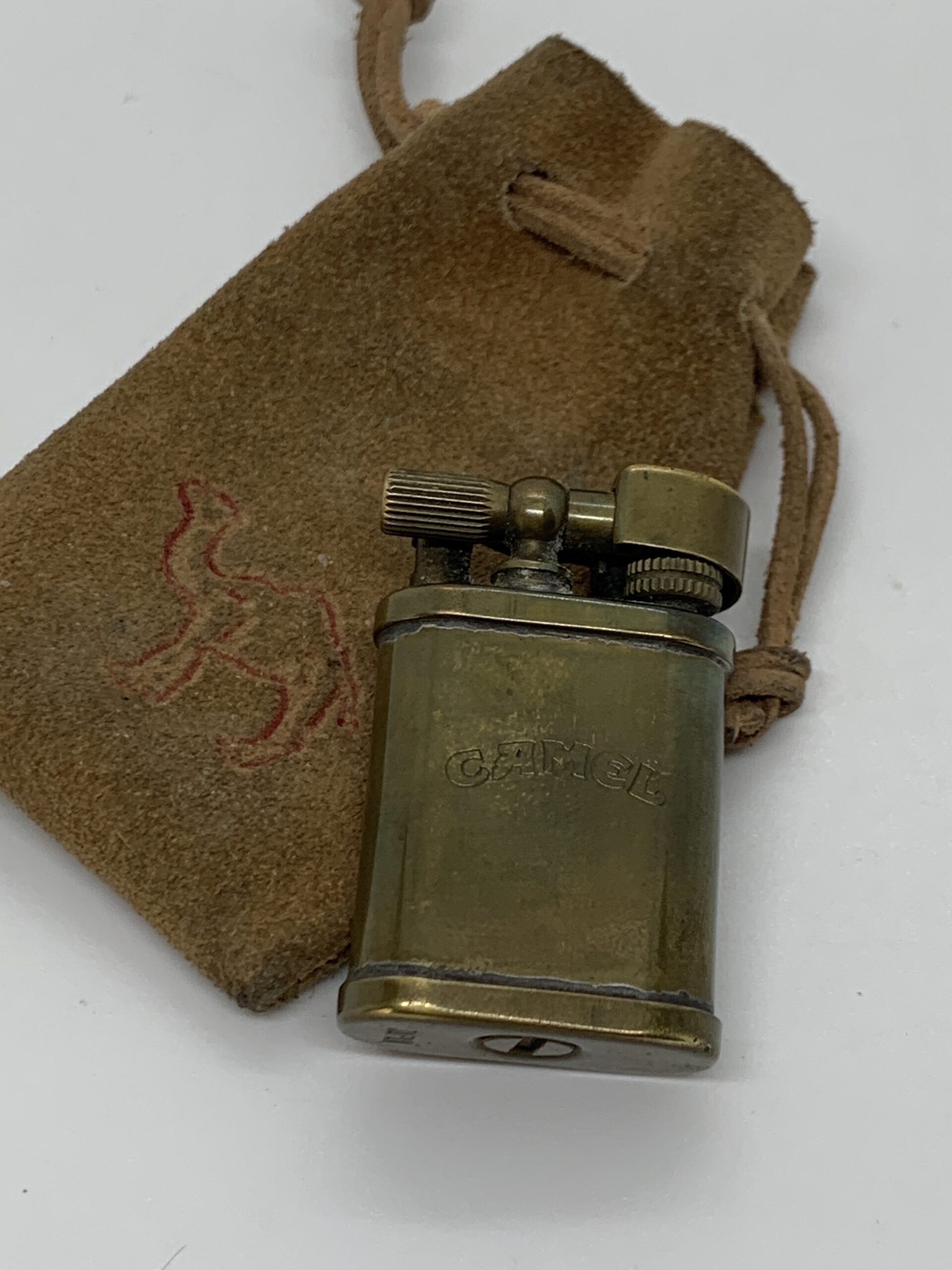 Brass Camel Cigarette Lighter in Matching Cover - Vintage Keepsakes