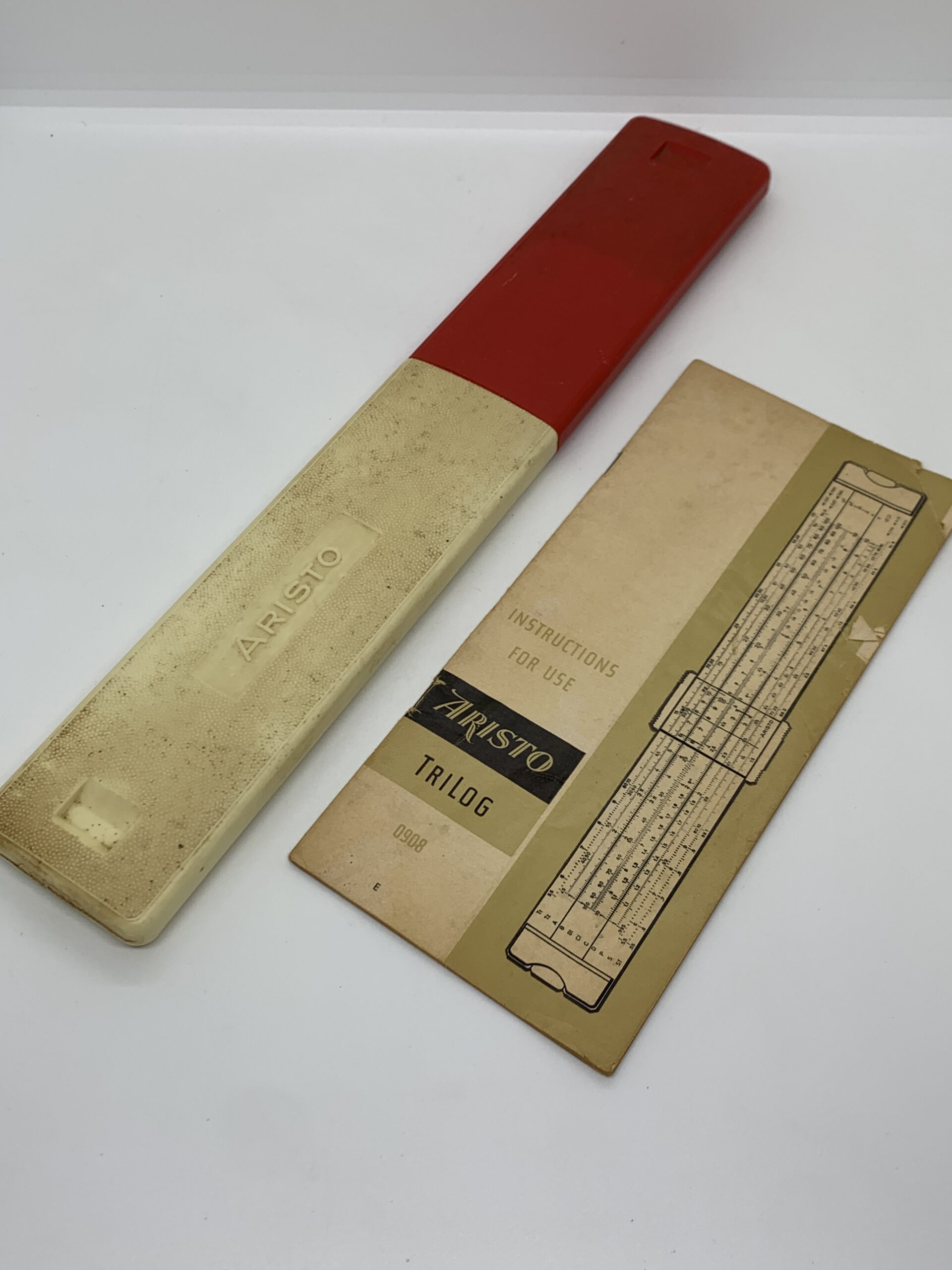 Aristo Trilog 0908 Slide Rule with Case and Booklet - Vintage Keepsakes