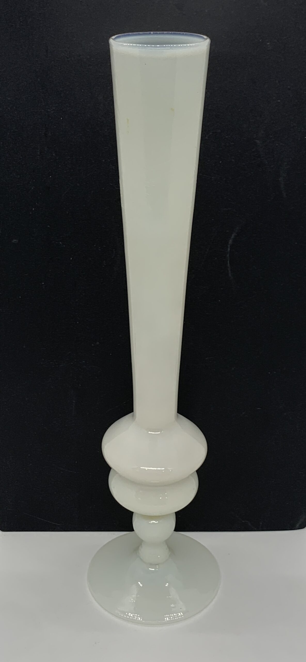 White possibly Opaline Glass Posy Vase 30cm - Vintage Keepsakes