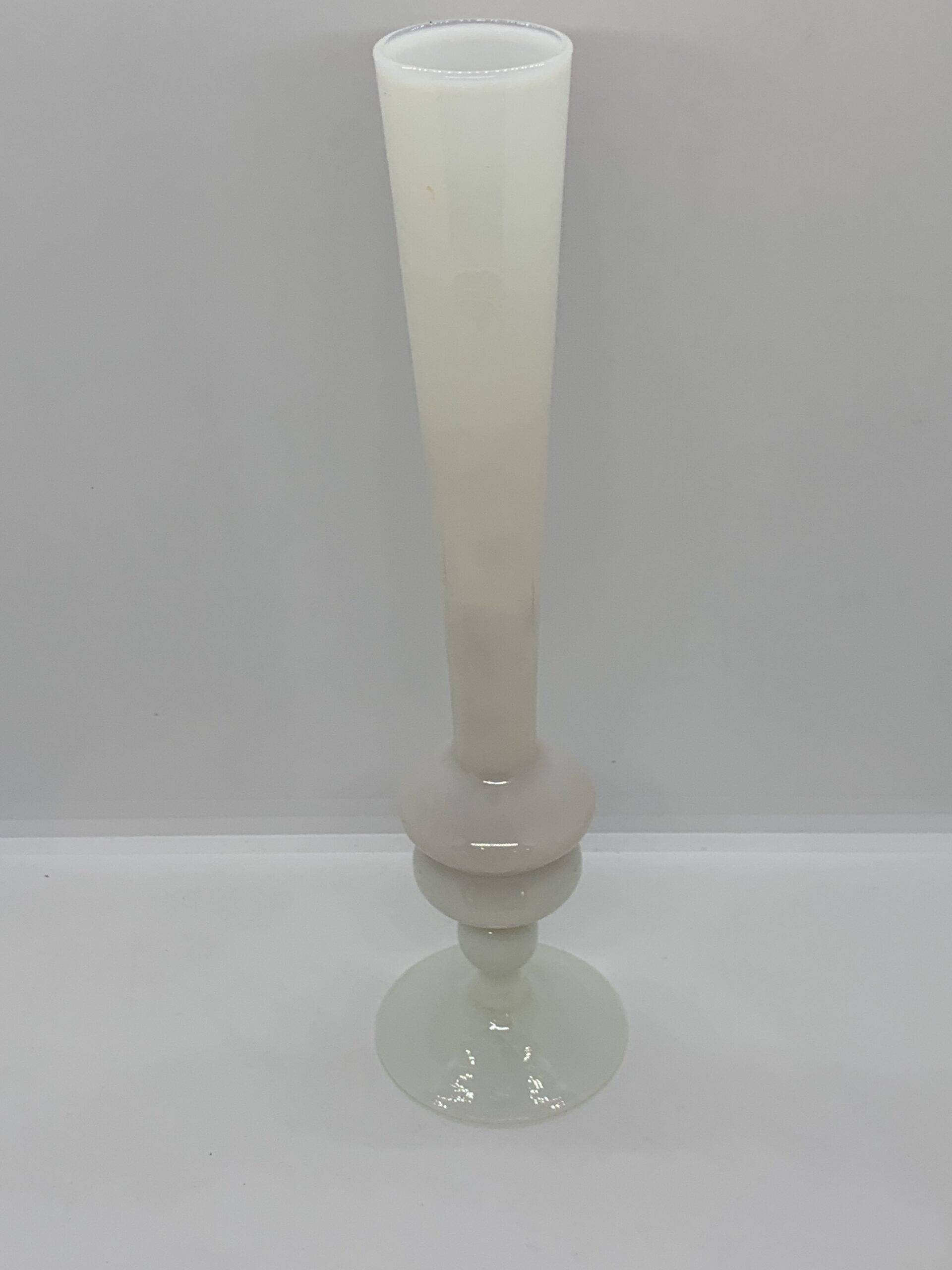 White possibly Opaline Glass Posy Vase 30cm - Vintage Keepsakes
