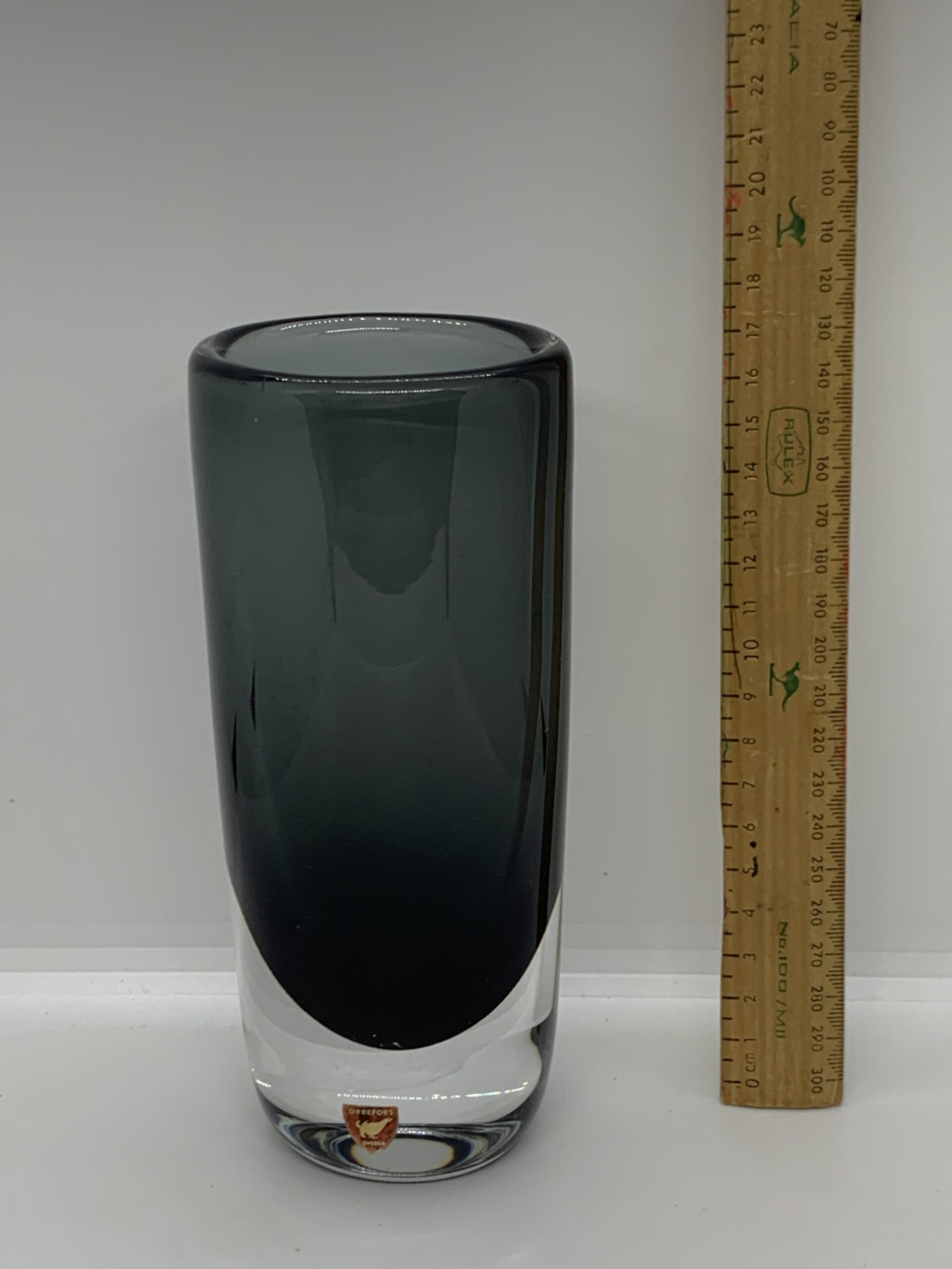 1956 Sven Palmqvist Orrefors Sommerso Vase 18cm - Original Label and ...