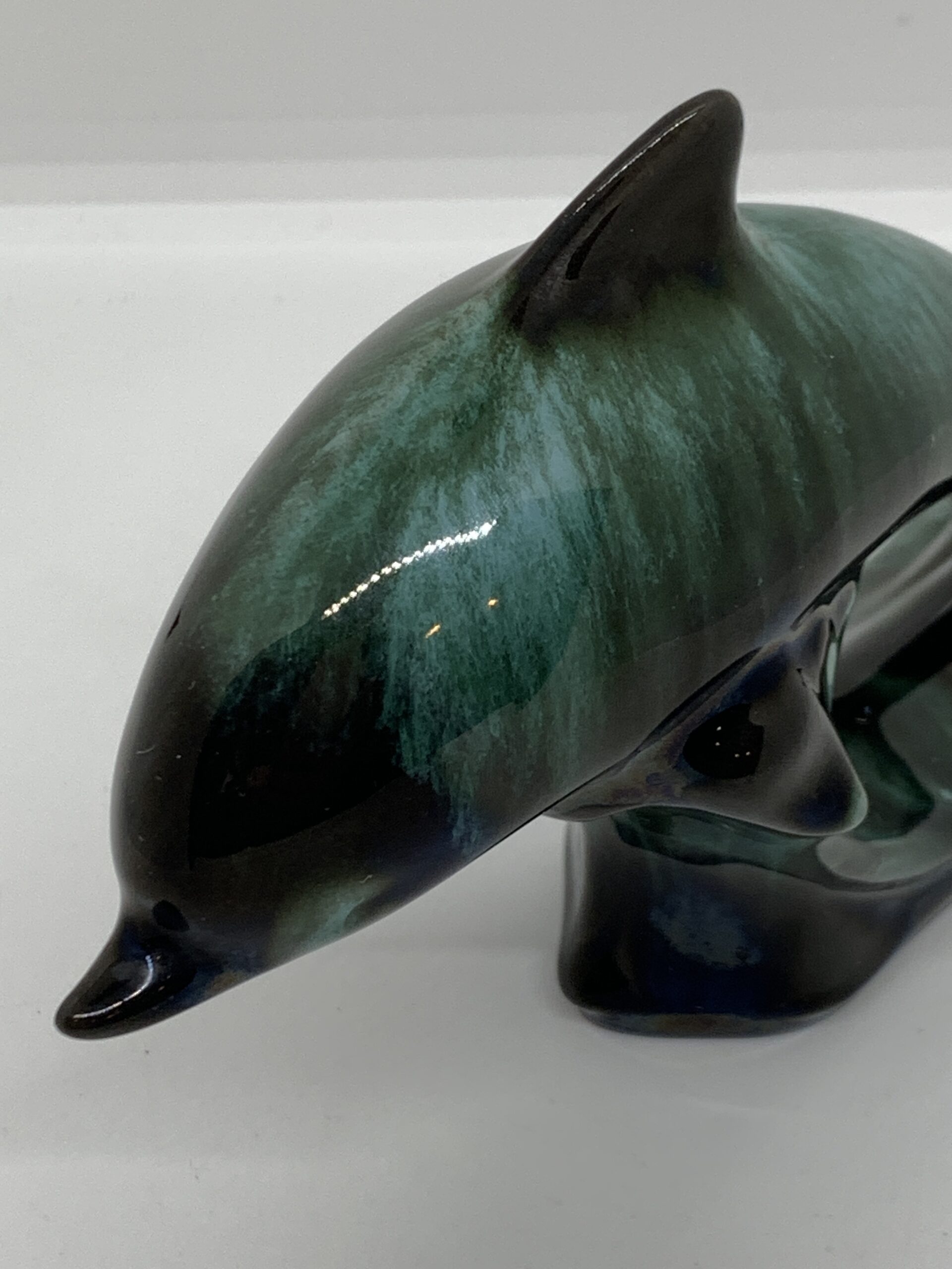 Blue Mountain Pottery Blue Green Glaze Small Dolphin 11cm - Vintage ...