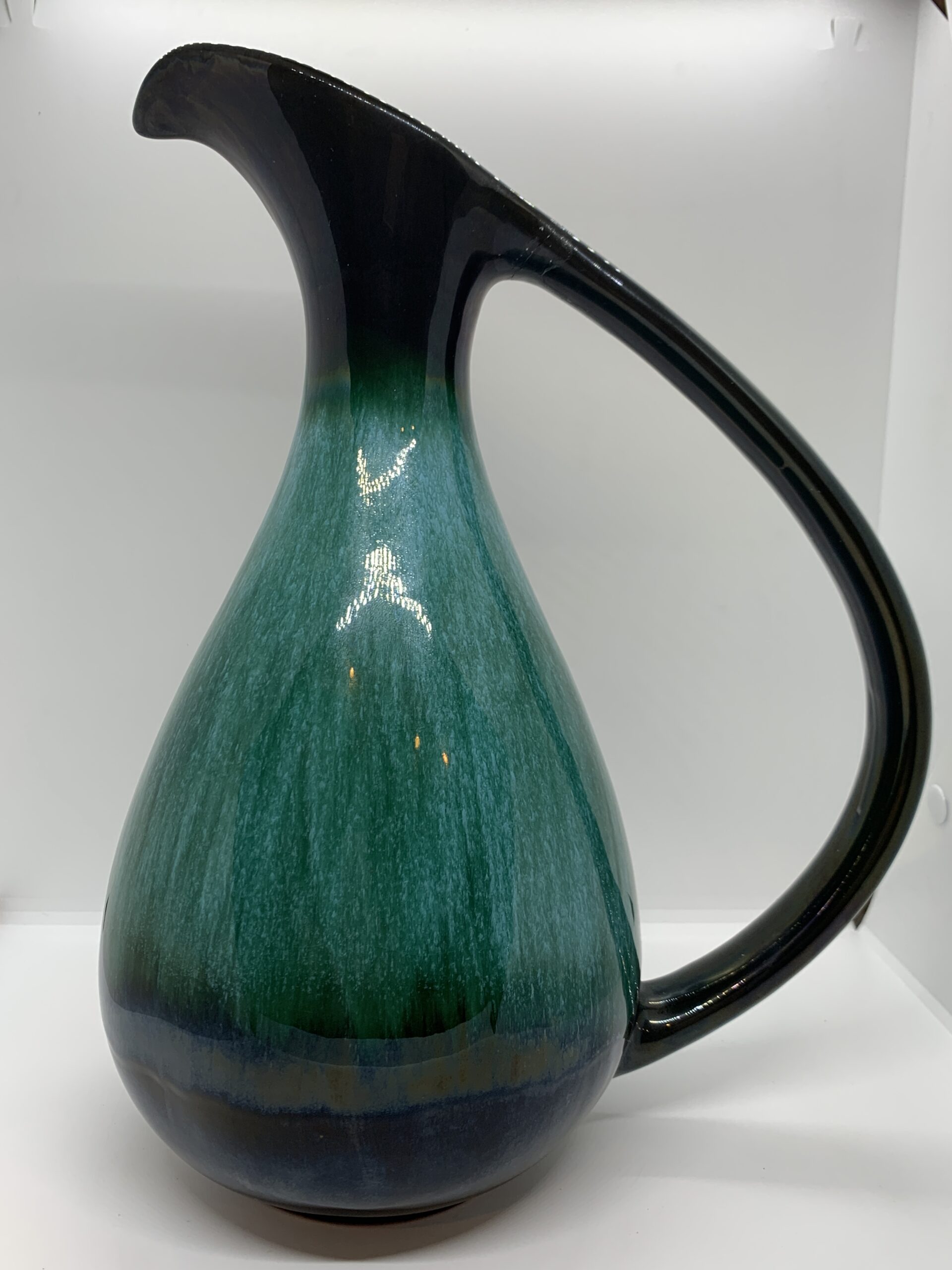Blue Mountain Pottery Blue Green Glaze Pitcher Jug 34cm (repaired ...