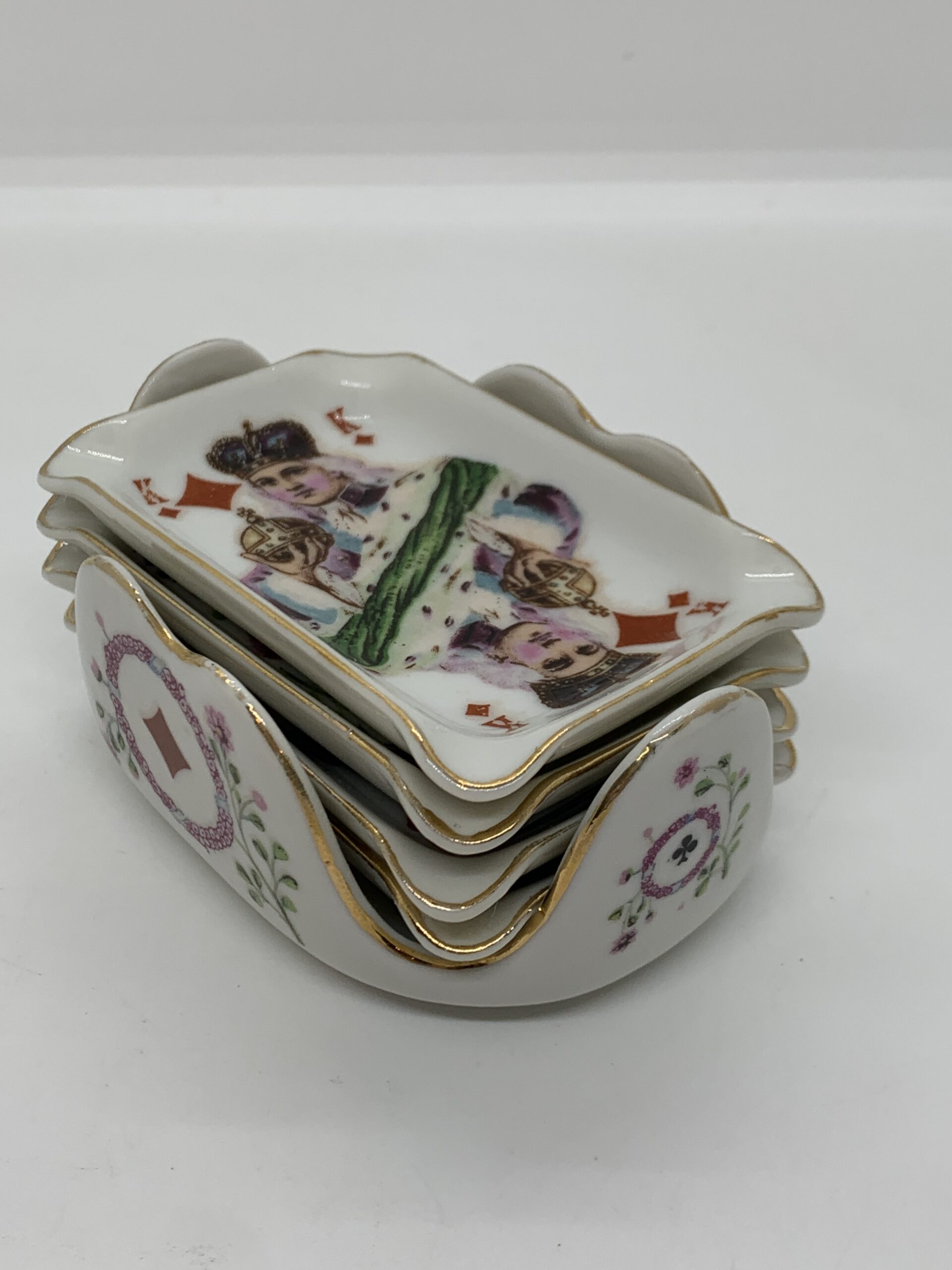 Vintage Porcelain Set of Four Playing Card Ashtrays - Vintage Keepsakes