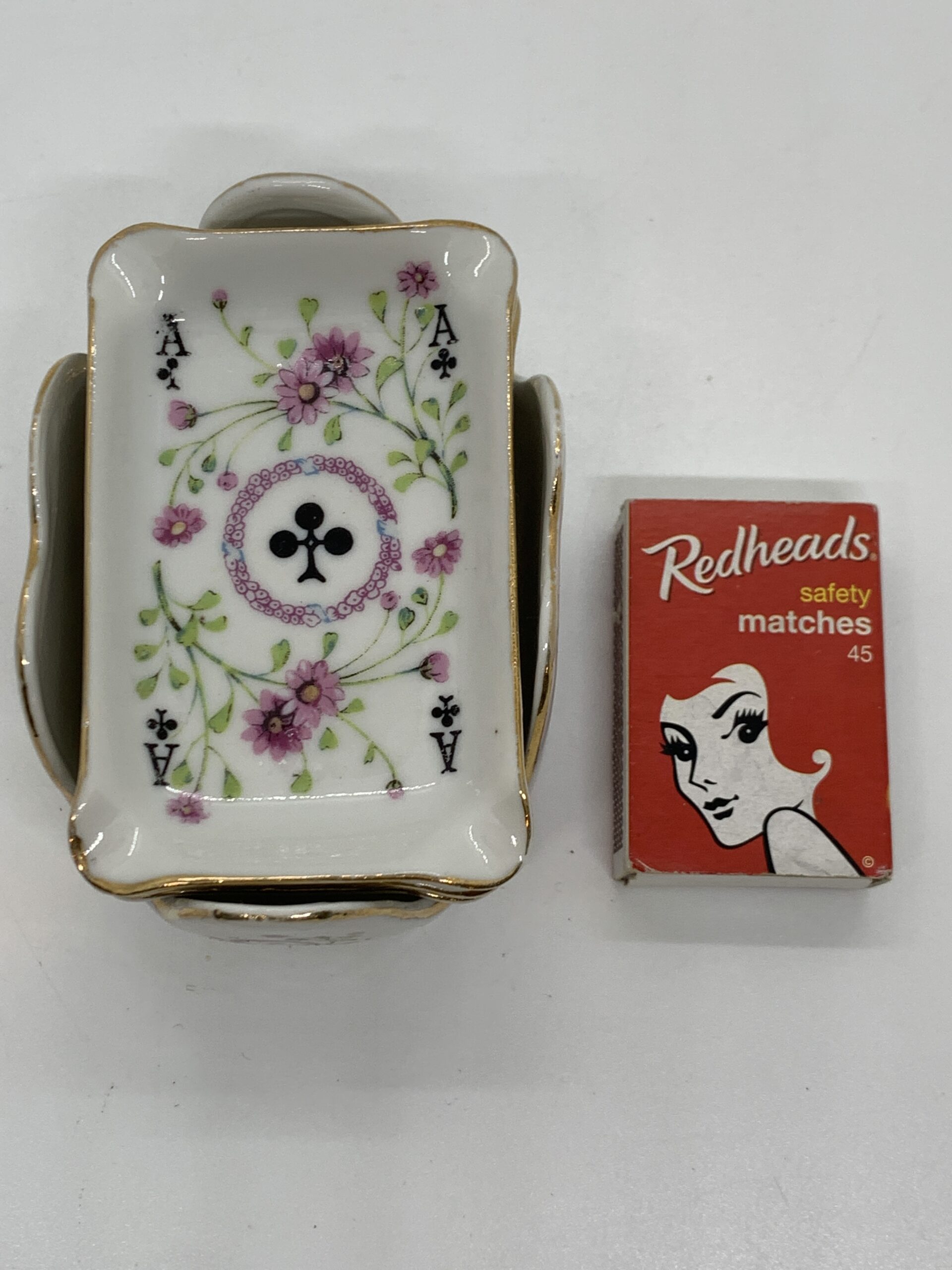 Vintage Porcelain Set of Four Playing Card Ashtrays - Vintage Keepsakes
