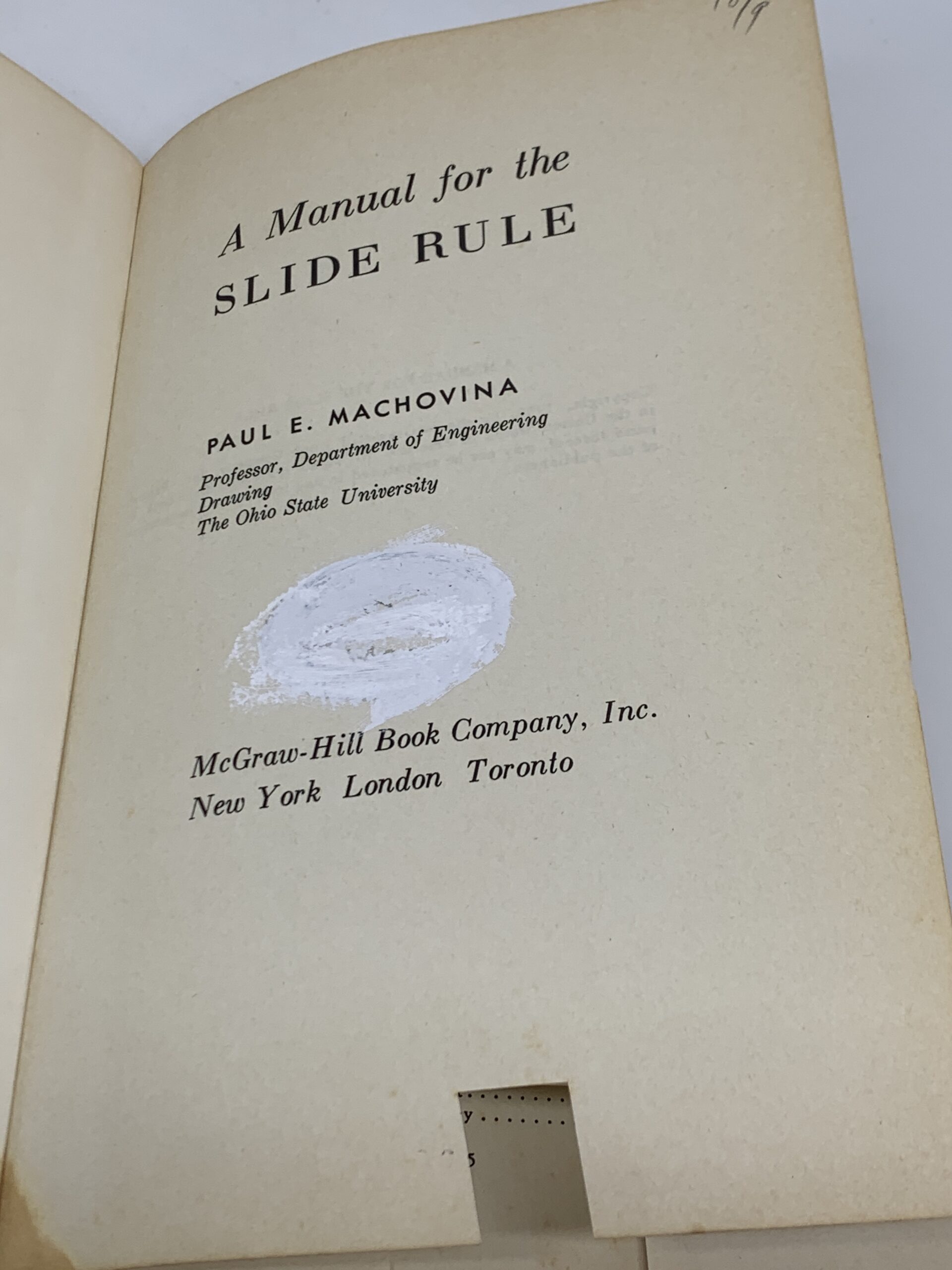 A Manual for the Slide Rule by Paul E Machovina Book - Vintage Keepsakes