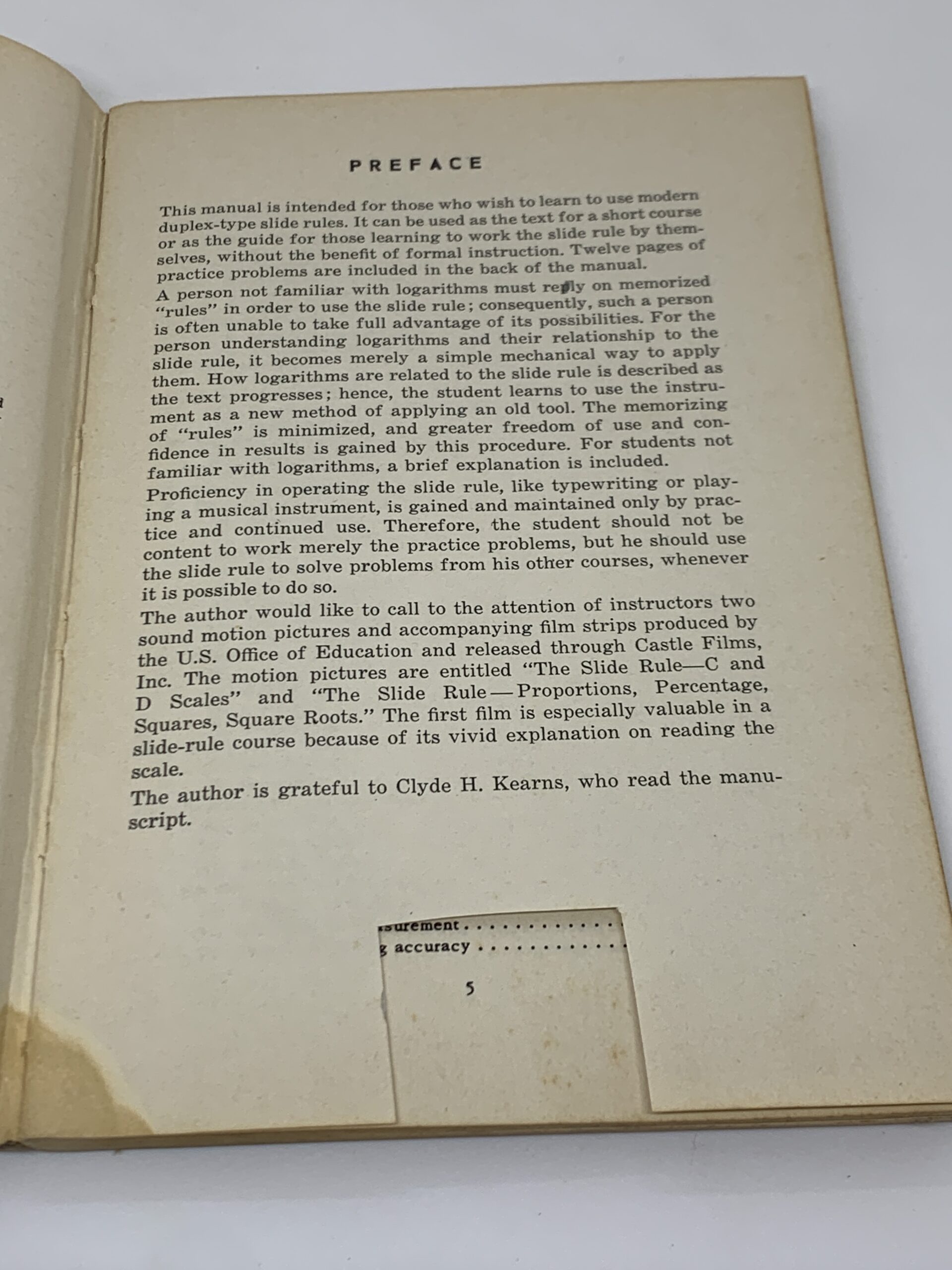 A Manual for the Slide Rule by Paul E Machovina Book - Vintage Keepsakes