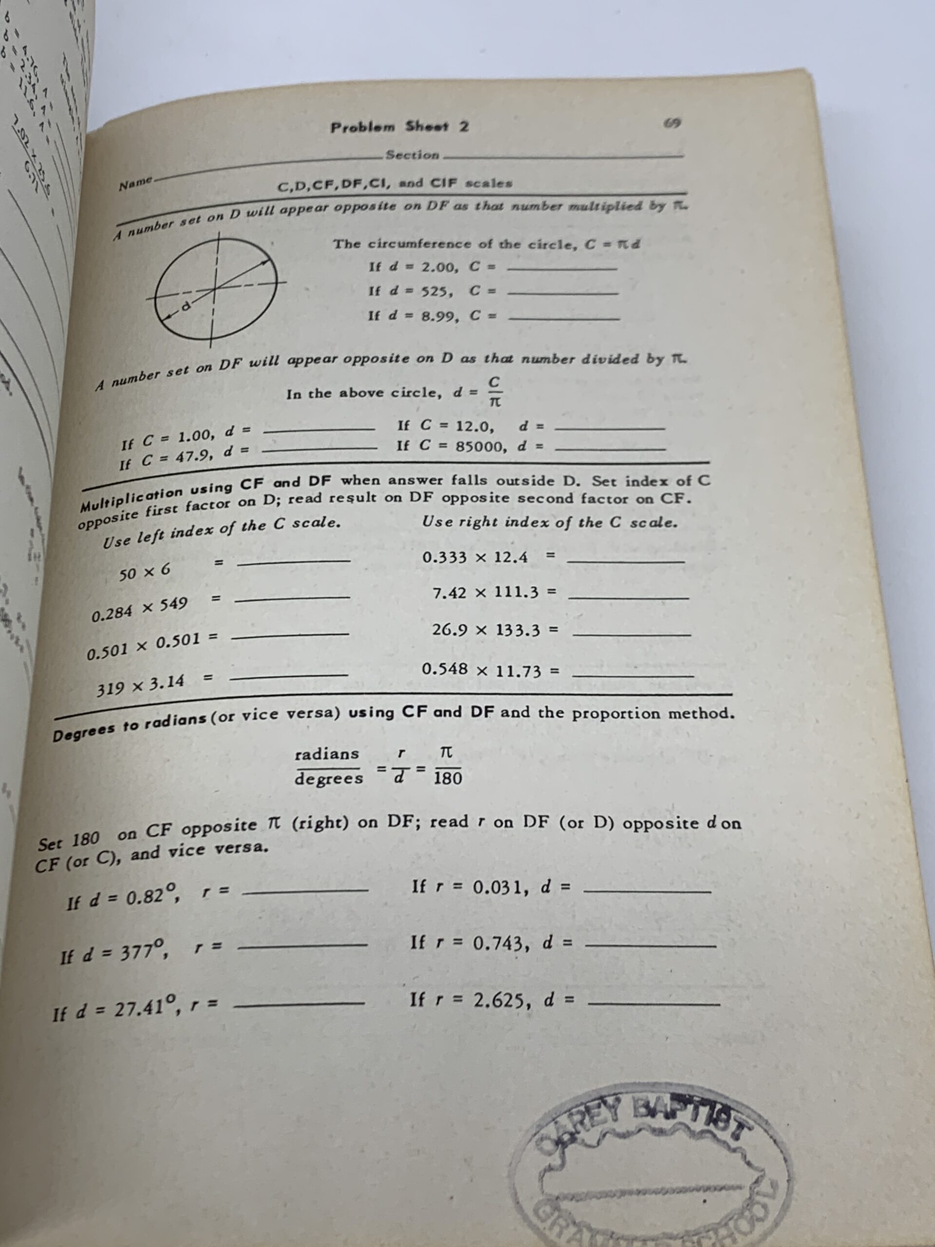 A Manual for the Slide Rule by Paul E Machovina Book - Vintage Keepsakes