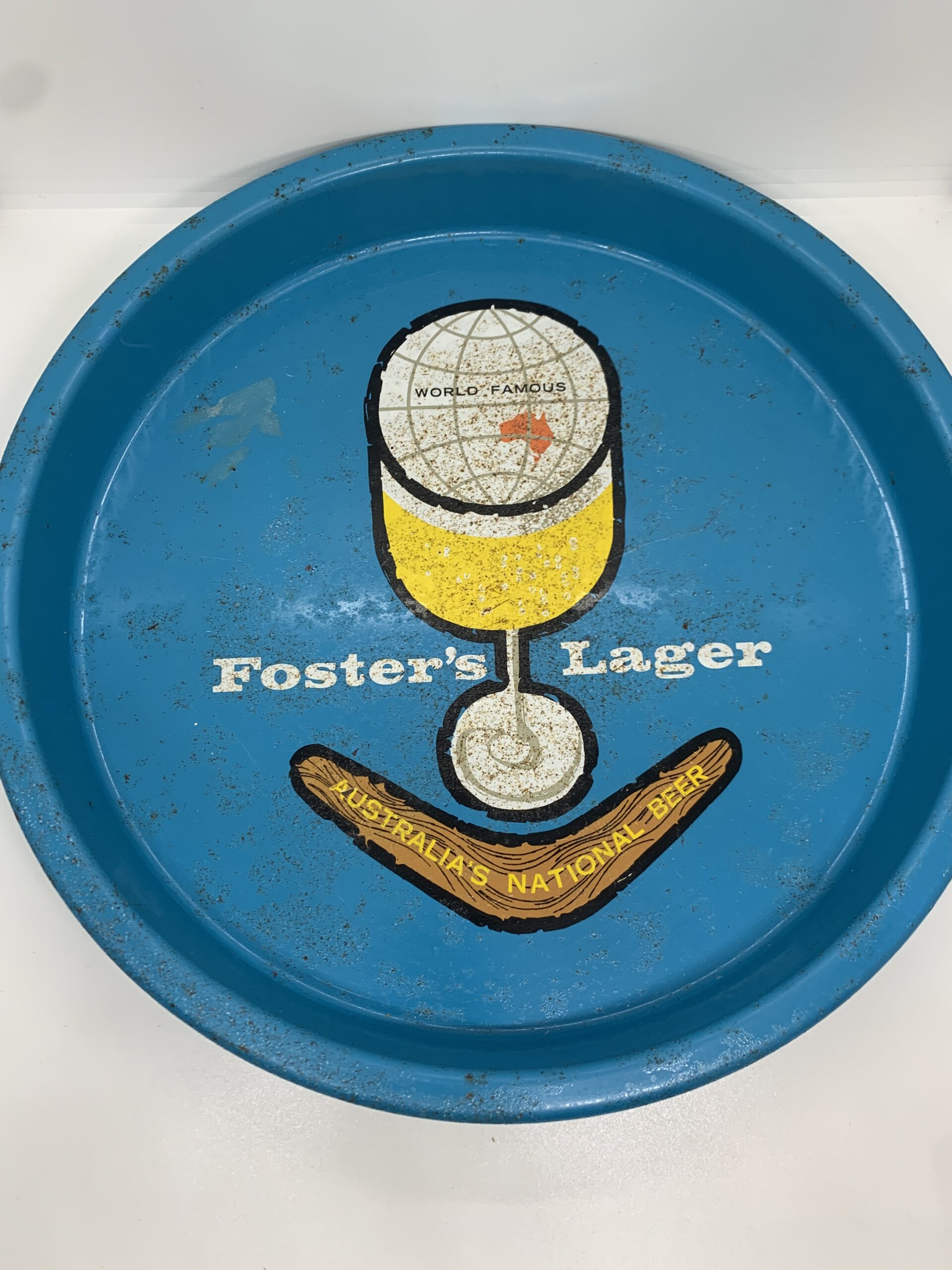 Fosters Lager Bar Tray 34cm (pitting on tray surface) - Vintage Keepsakes