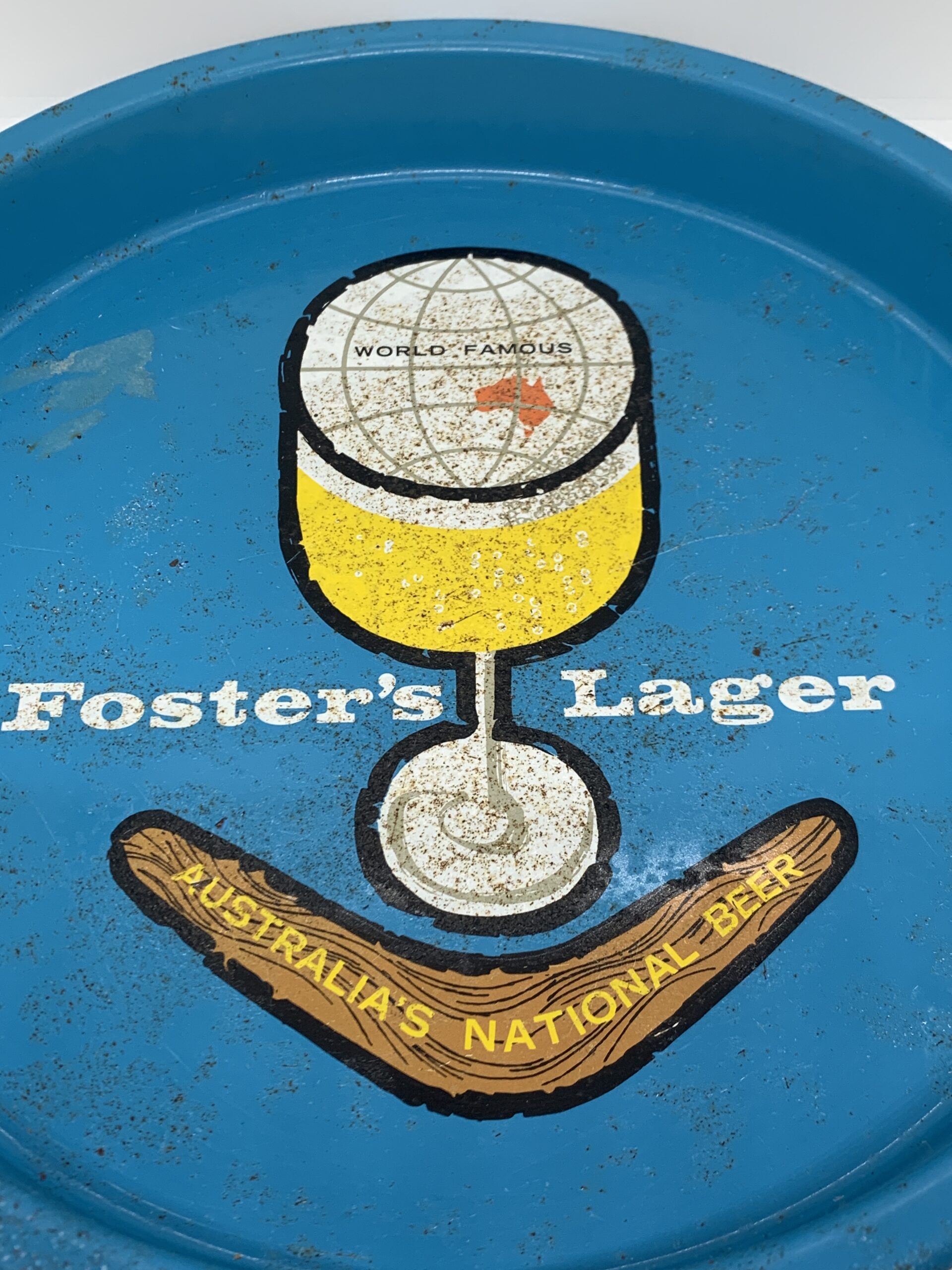 Fosters Lager Bar Tray 34cm (pitting on tray surface) - Vintage Keepsakes