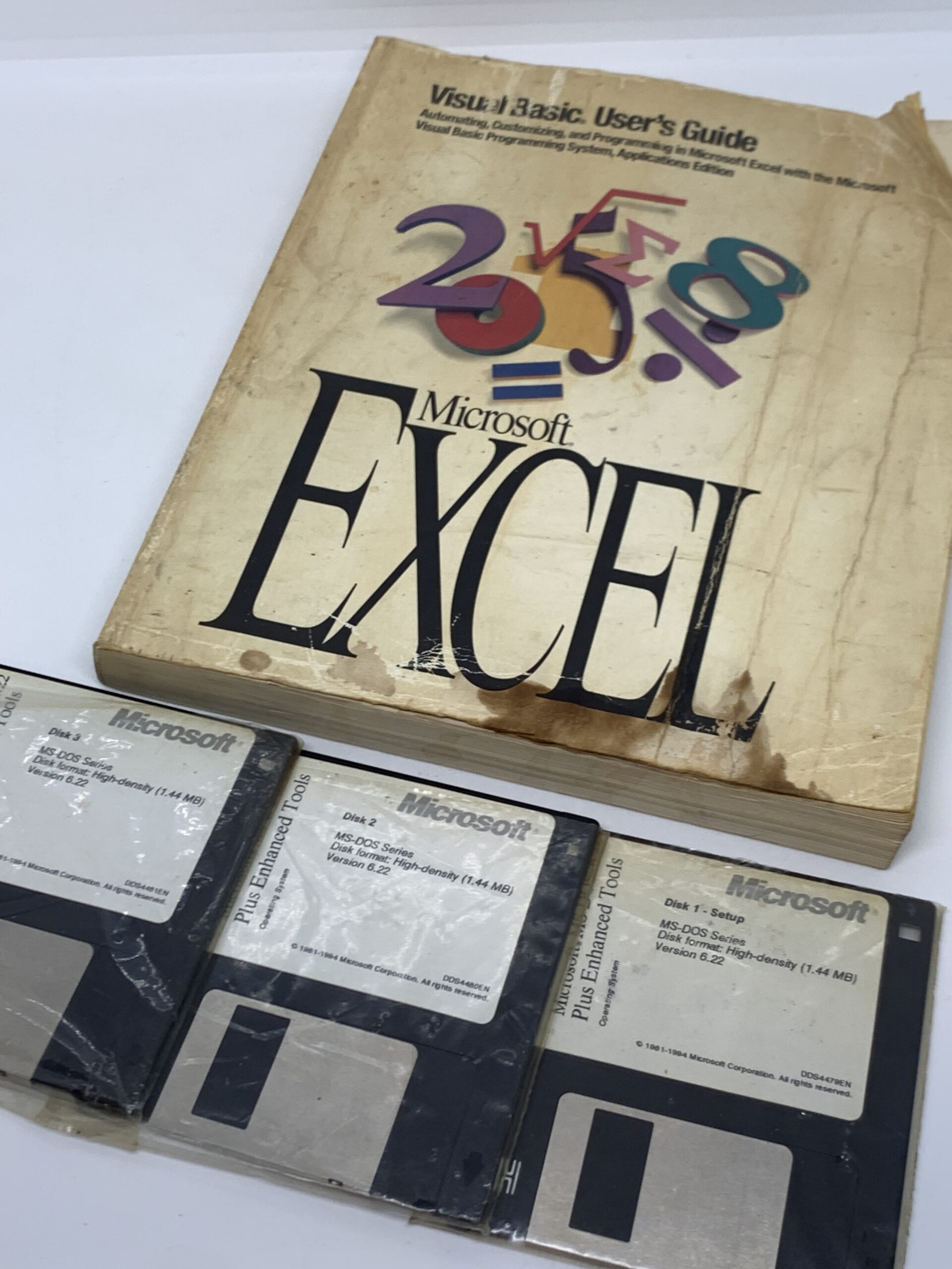 Microsoft Excel Book and MSDOS 6.22 Diskettes - Vintage Keepsakes