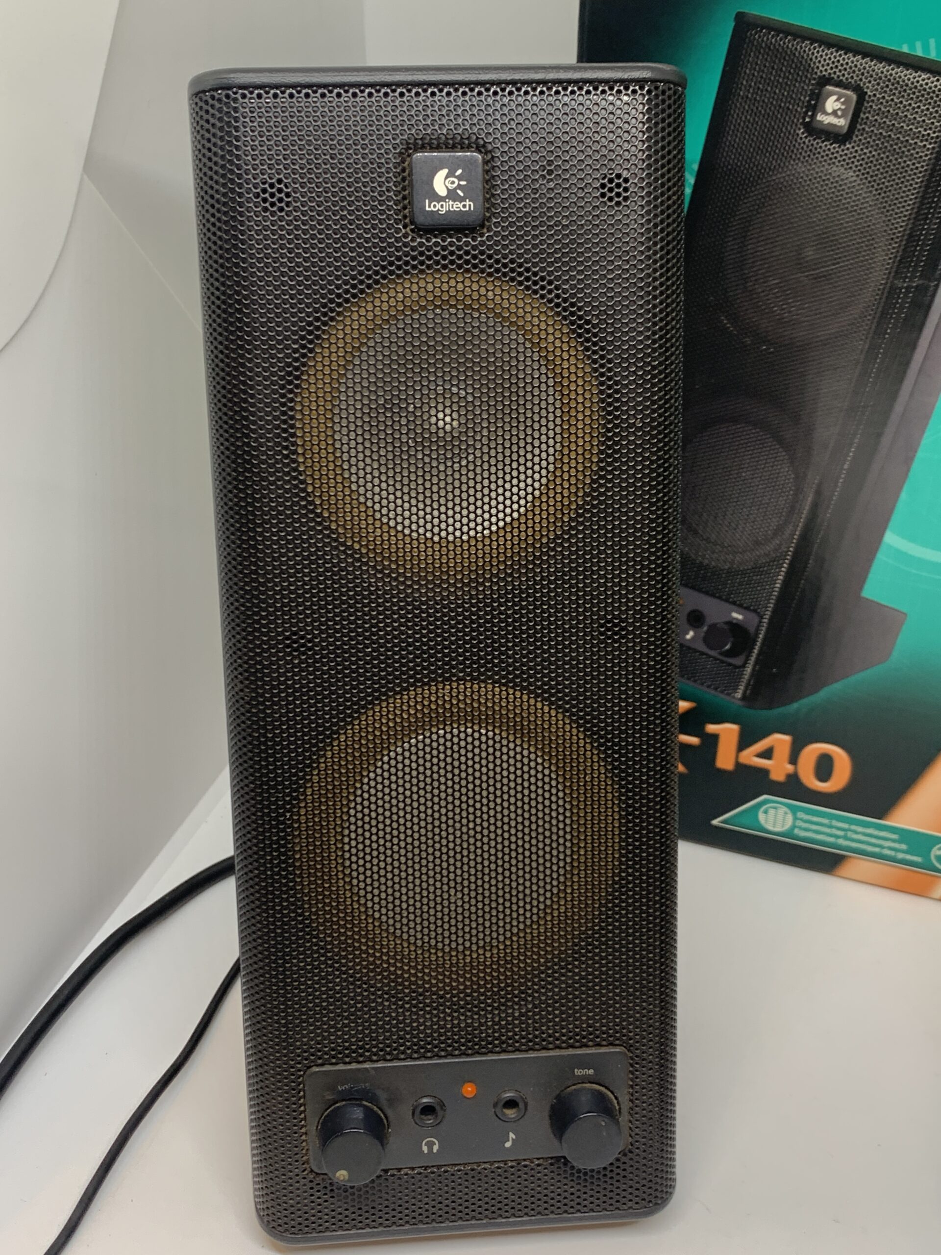 Logitech X-140 Speakers in Box - Vintage Keepsakes