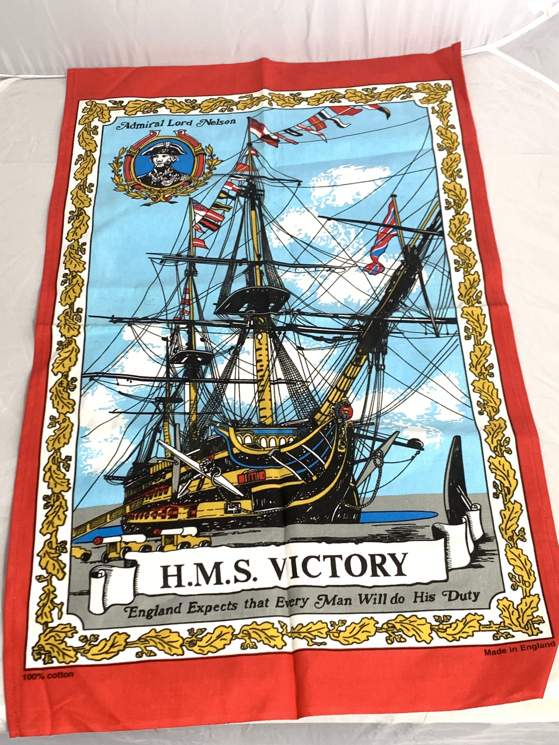 100% Cotton Tea Towel - HMS Victory - Vintage Keepsakes
