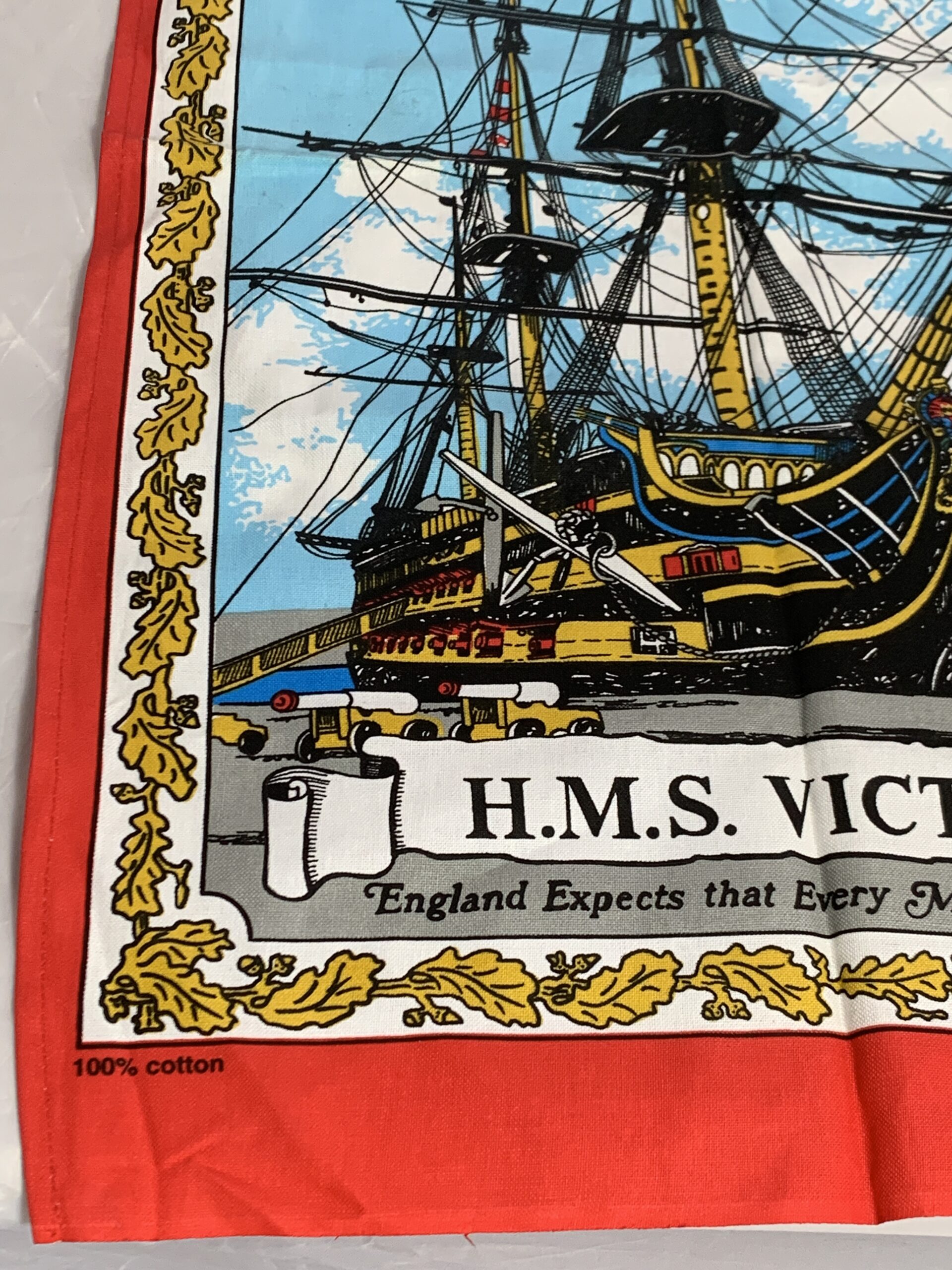 100% Cotton Tea Towel - HMS Victory - Vintage Keepsakes