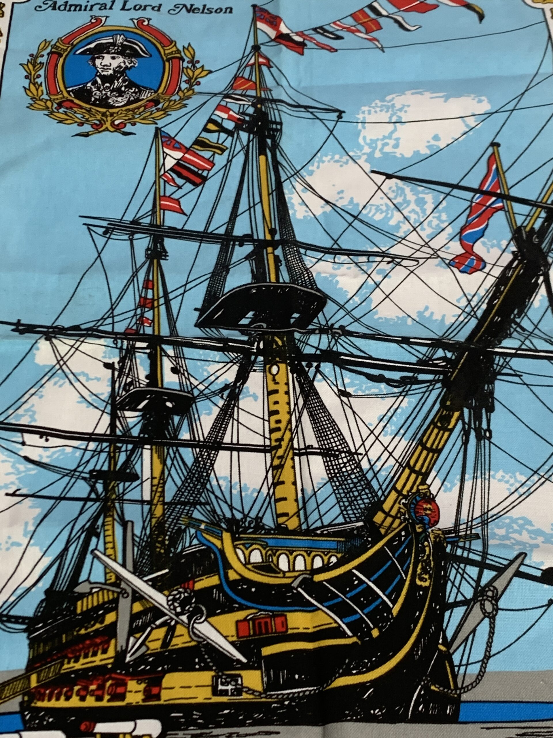 100% Cotton Tea Towel - HMS Victory - Vintage Keepsakes