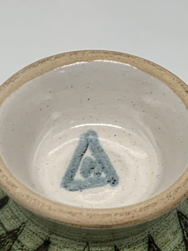 Hanmer Studio (NZ) Pottery Green Footed Bowl 11cm wide (marked to base ...