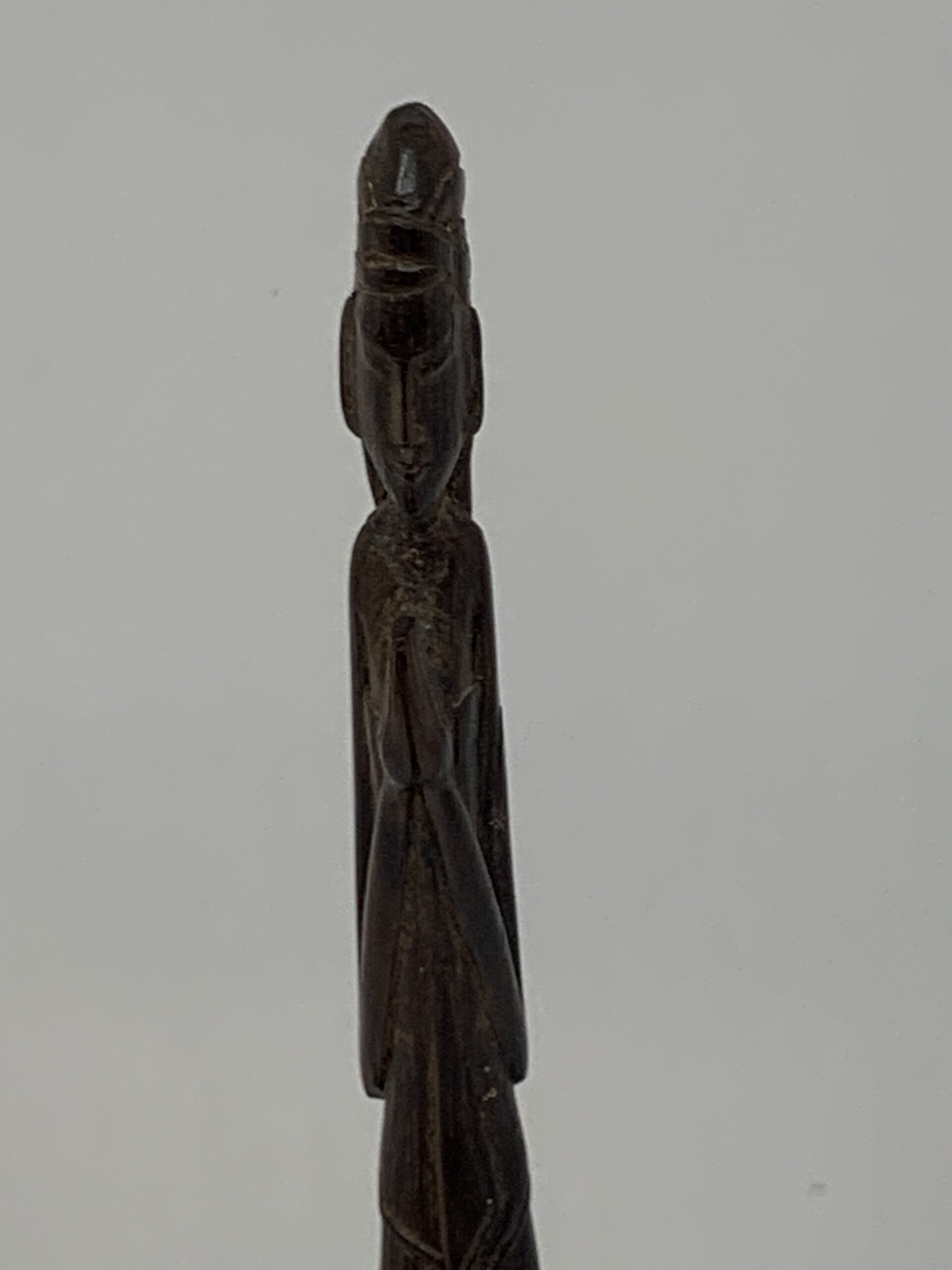 Small Thin Wooden Ebonised Figure on Base 20cm - Vintage Keepsakes