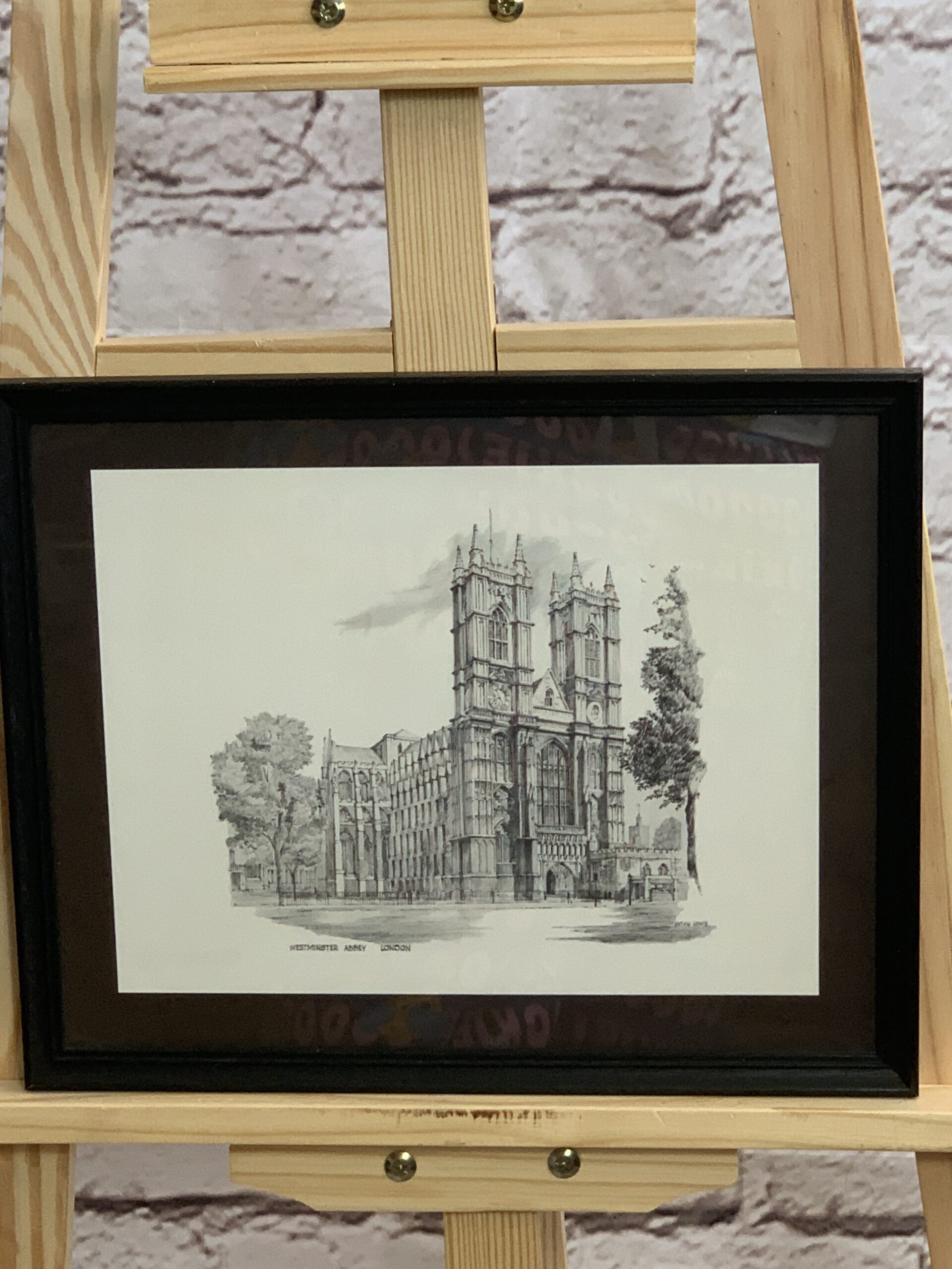 Westminster Abbey London - by Brian Lewis - Print 27x32cm - Vintage ...